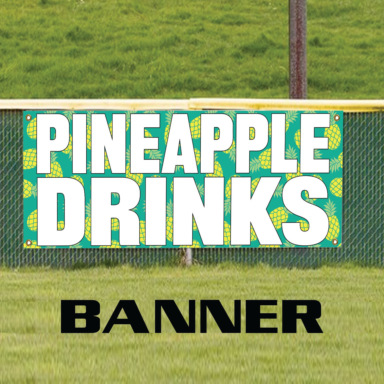 Pineapple Drinks Vinyl Printed Banner Sign - Sign Fever