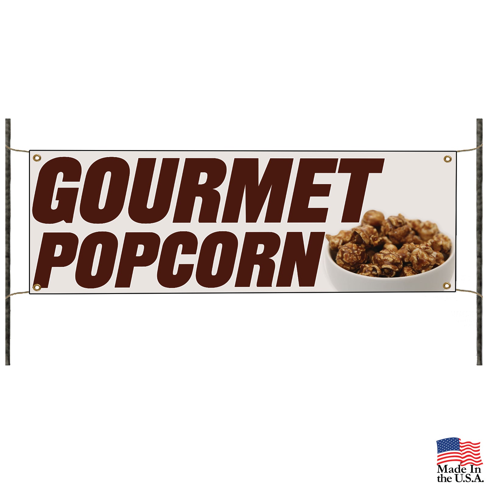 Gourmet Popcorn Vinyl Printed Banner Sign - Sign Fever