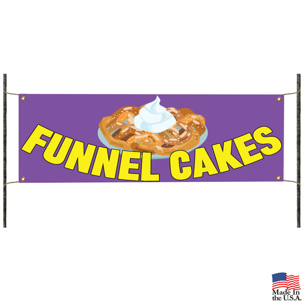Funnel Cakes Vinyl Printed Banner Sign - Sign Fever