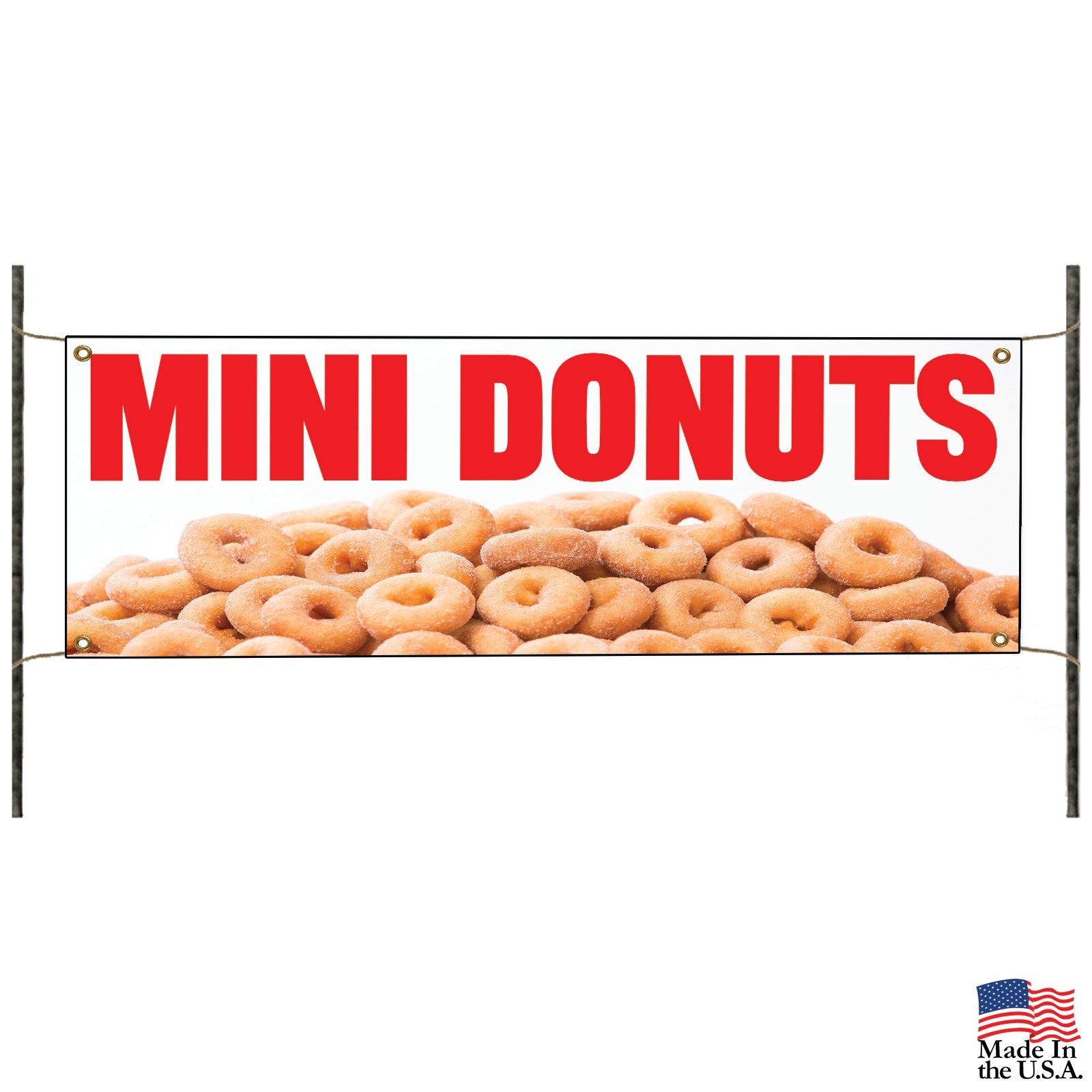 Mini Donuts Vinyl Printed Banner Sign - Sign Fever