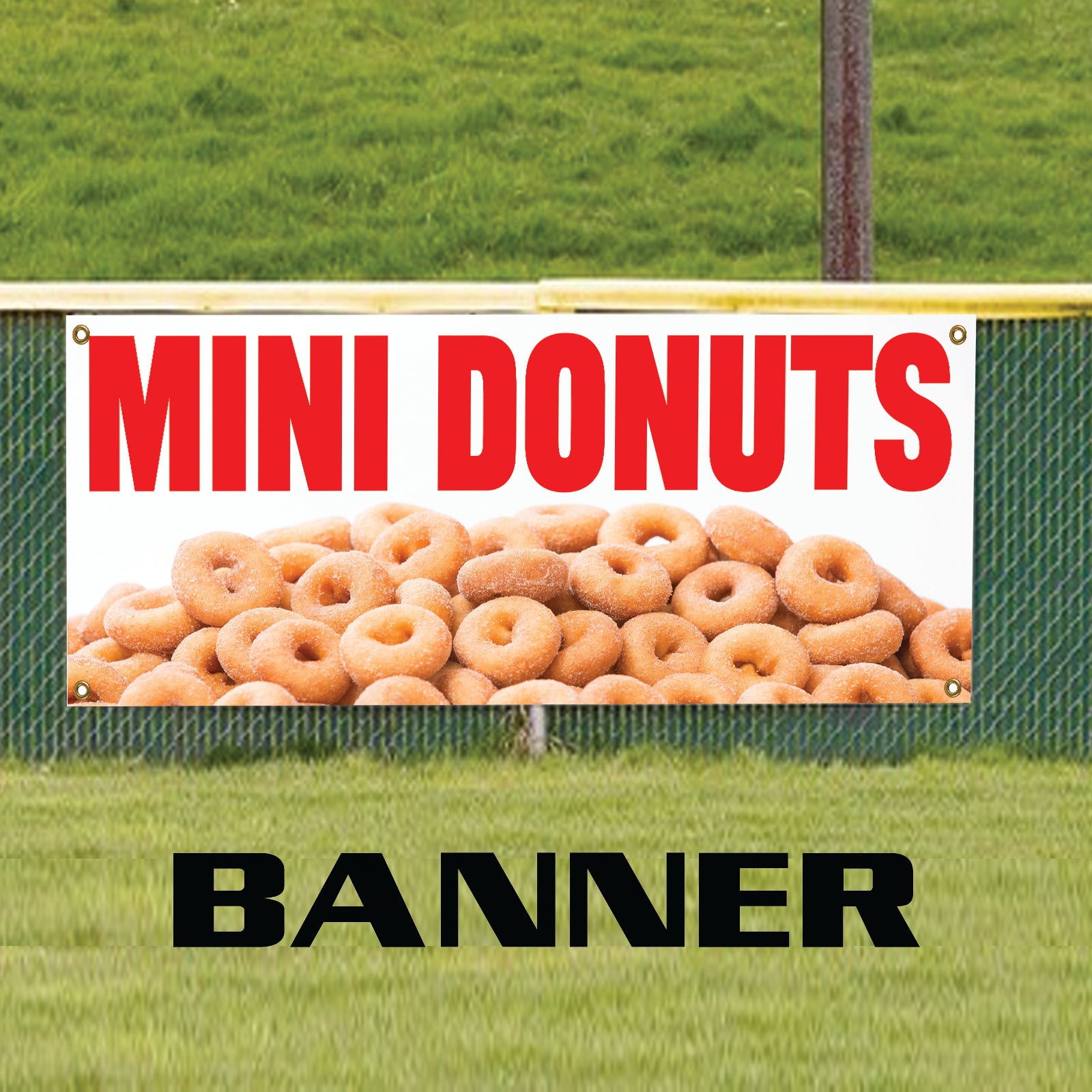 Mini Donuts Vinyl Printed Banner Sign - Sign Fever