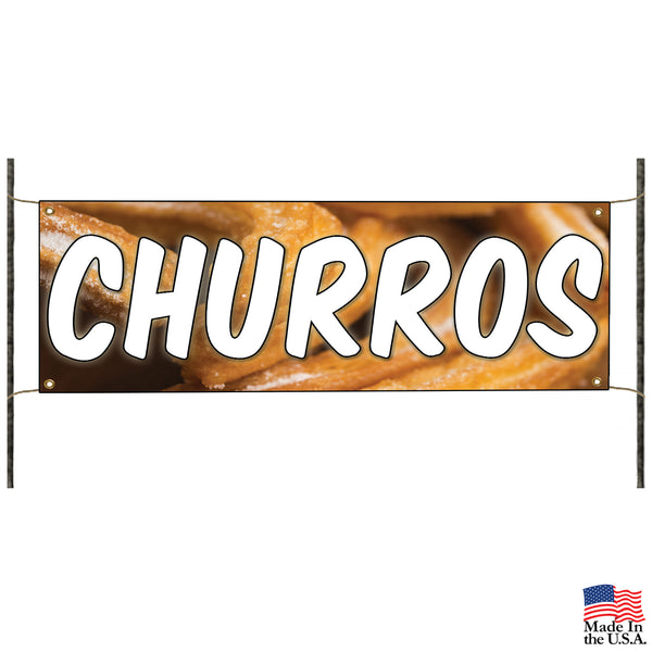 Churros Vinyl Printed Banner Sign - Sign Fever