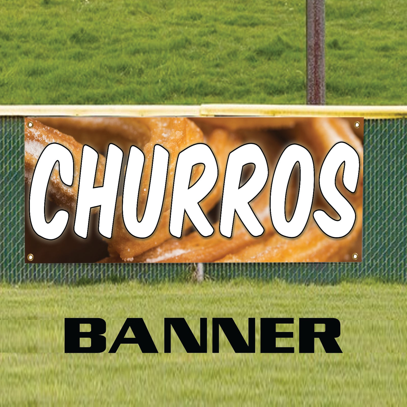 Churros Vinyl Printed Banner Sign - Sign Fever