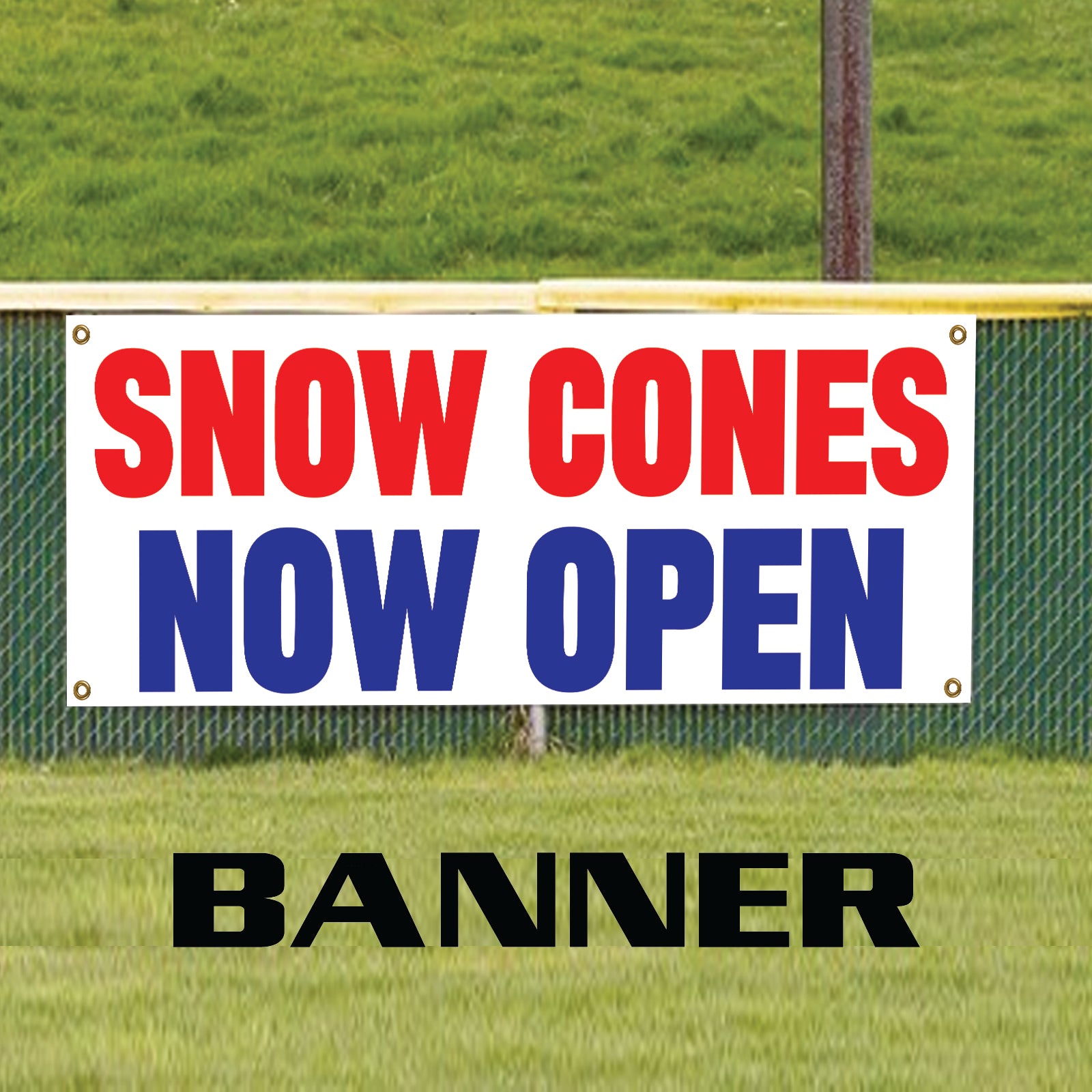 Snow Cones Now Open Vinyl Printed Banner Sign – Sign Fever