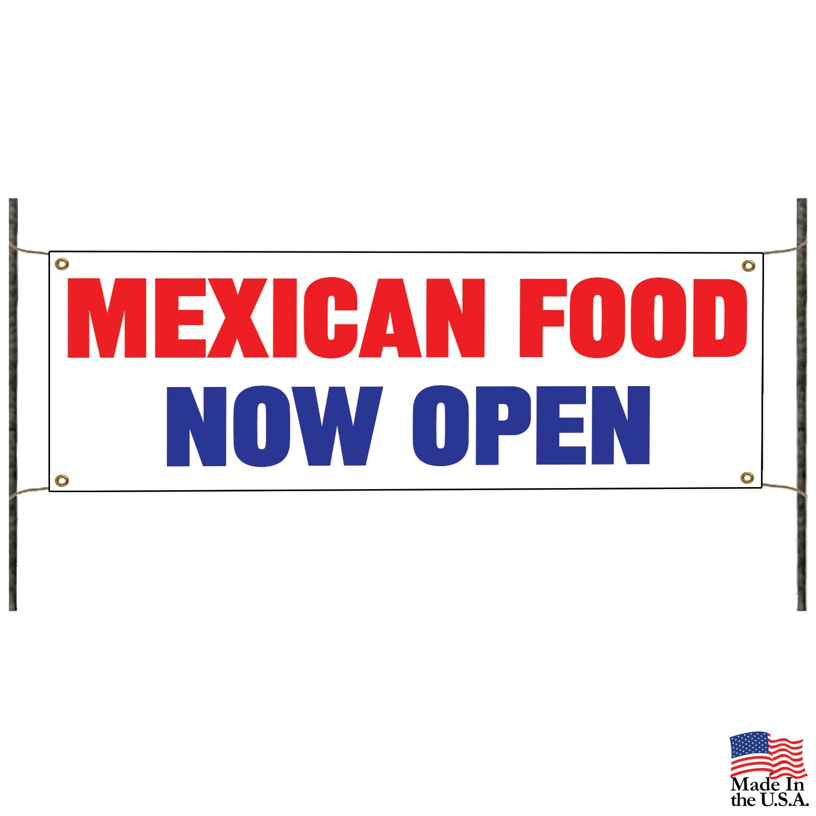Mexican Food Now Open Vinyl Printed Banner Sign - Sign Fever