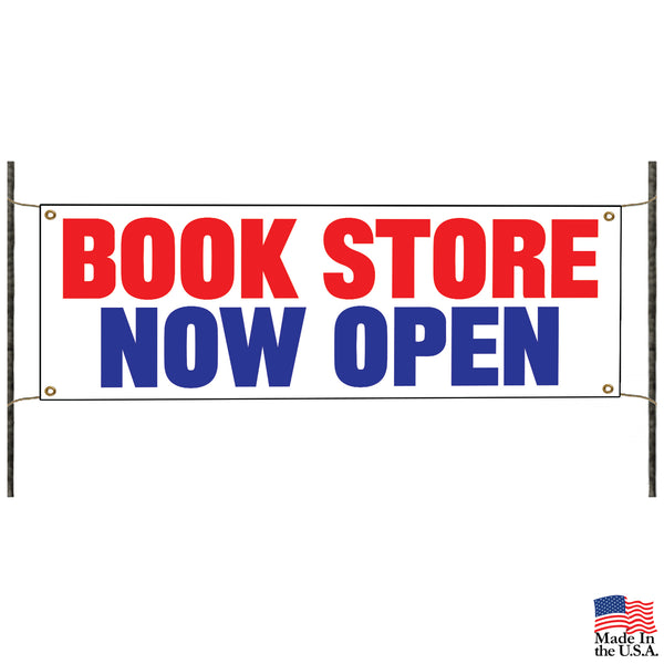 Book Store Now Open Vinyl Printed Banner Sign - Sign Fever
