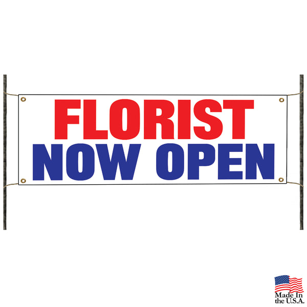 Florist Now Open Vinyl Printed Banner Sign - Sign Fever