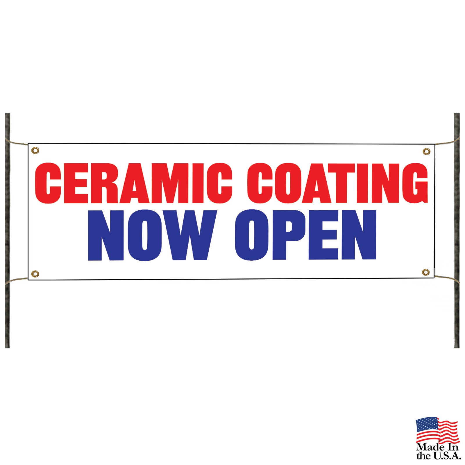 Ceramic Coating Now Open Vinyl Printed Banner Sign - Sign Fever