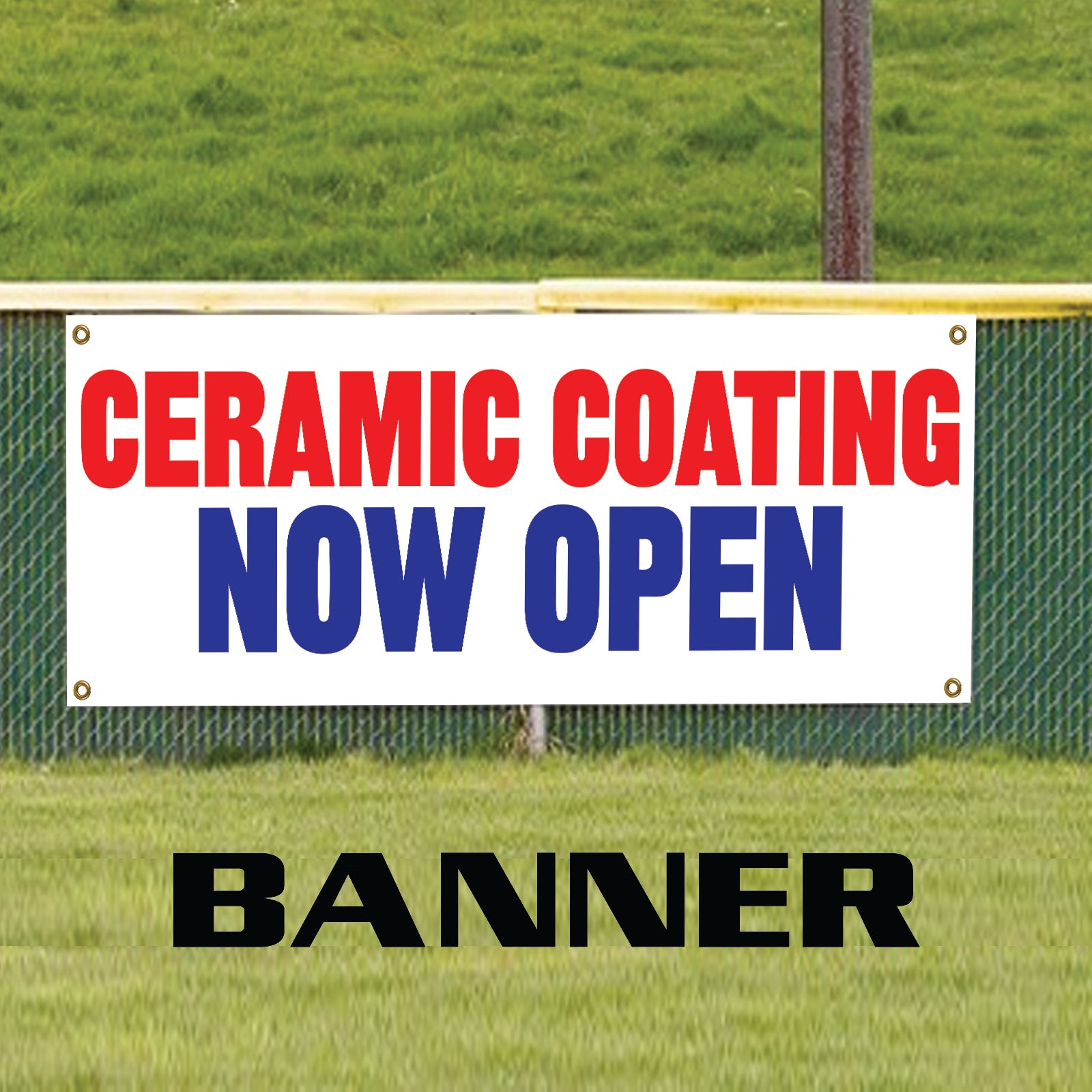 Ceramic Coating Now Open Vinyl Printed Banner Sign - Sign Fever