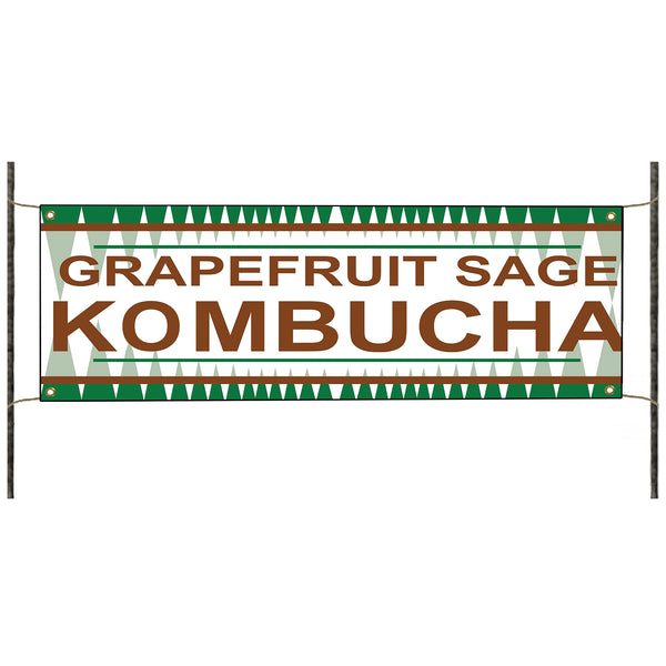 Grapefruit Sage Kombucha Vinyl Printed Banner Sign - Sign Fever