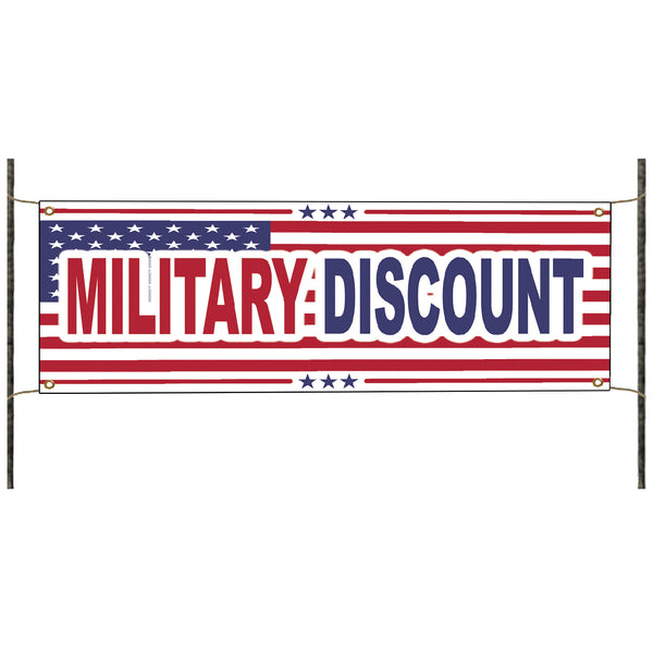 Military Discount Vinyl Banner Sign - Sign Fever
