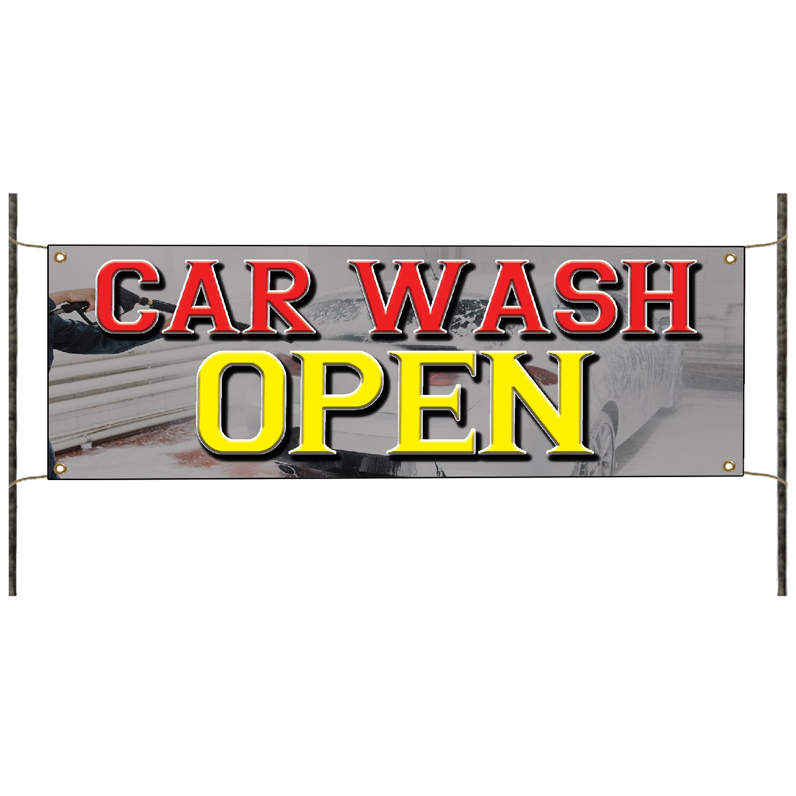 Car Wash Open Vinyl Banner Sign - Sign Fever