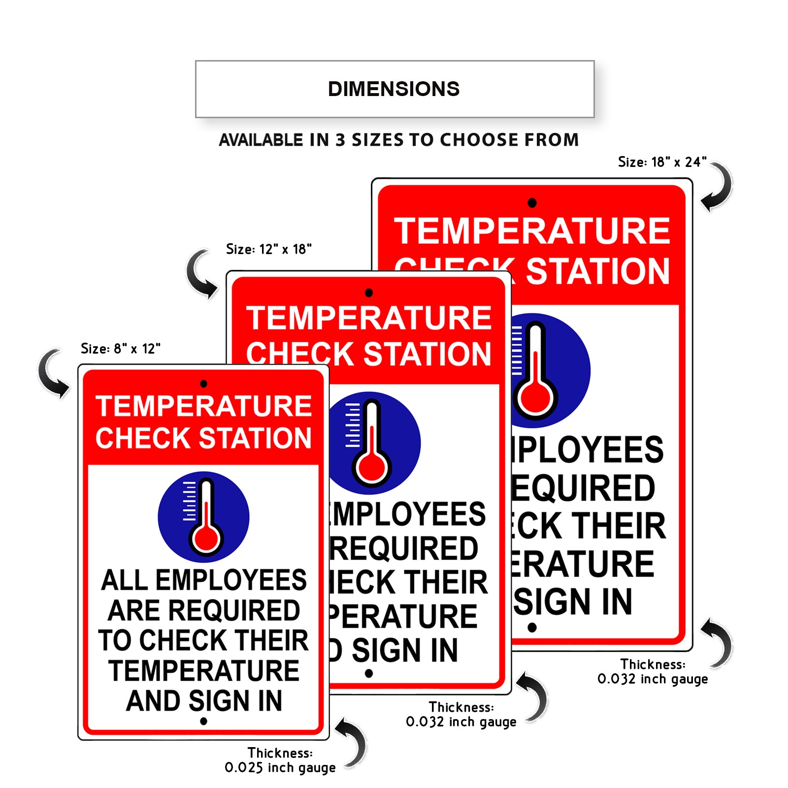 Temperature Check Station Aluminum Metal Sign - Sign Fever