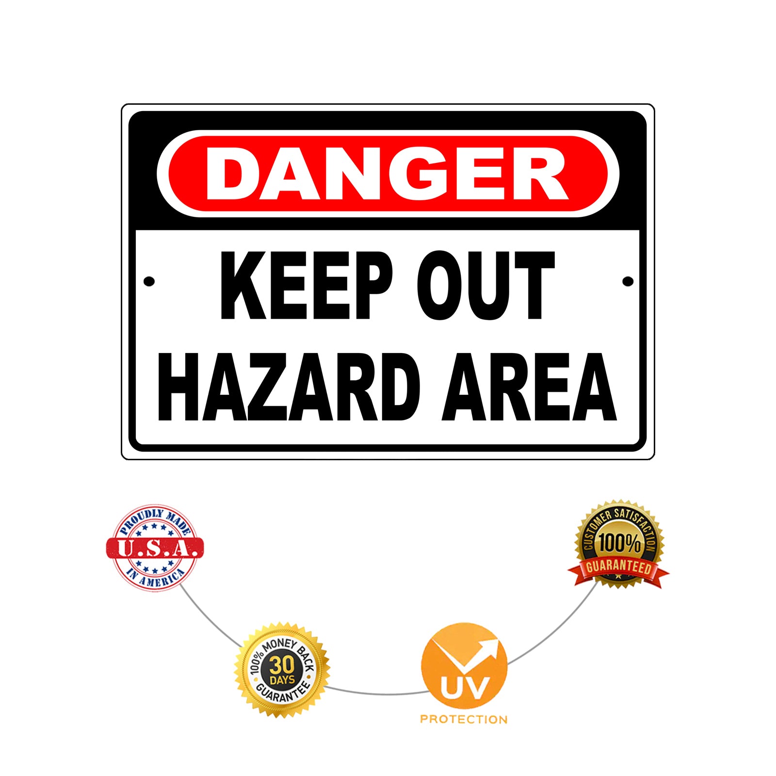 Danger Keep Out Hazard Area Aluminum Metal Sign - Sign Fever