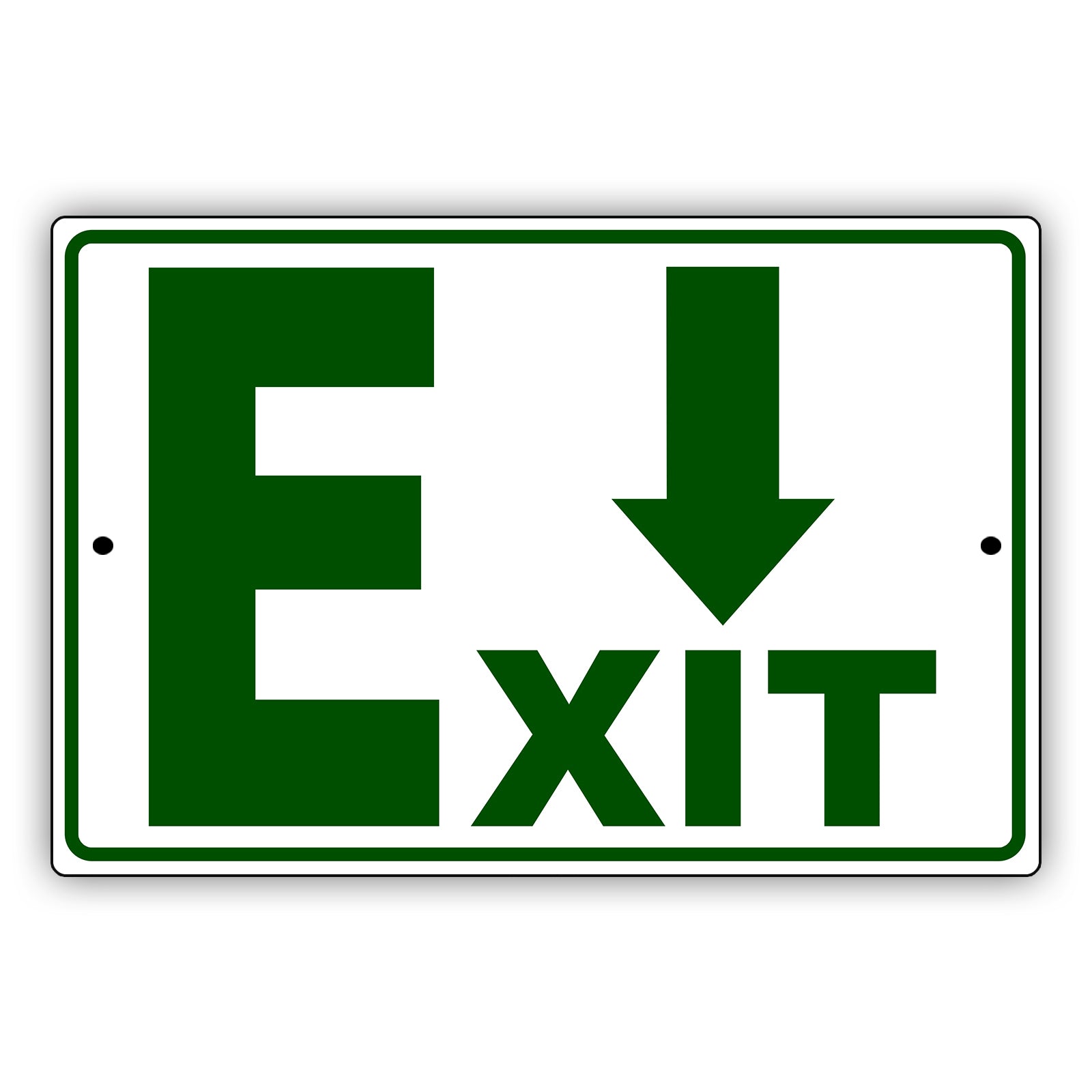 Down Arrow Exit Aluminum Metal Sign - Sign Fever