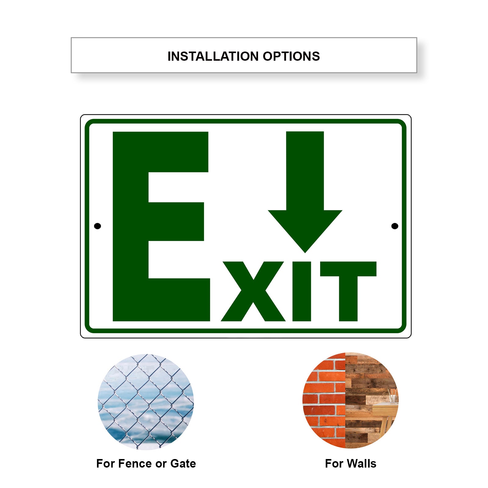 Down Arrow Exit Aluminum Metal Sign - Sign Fever