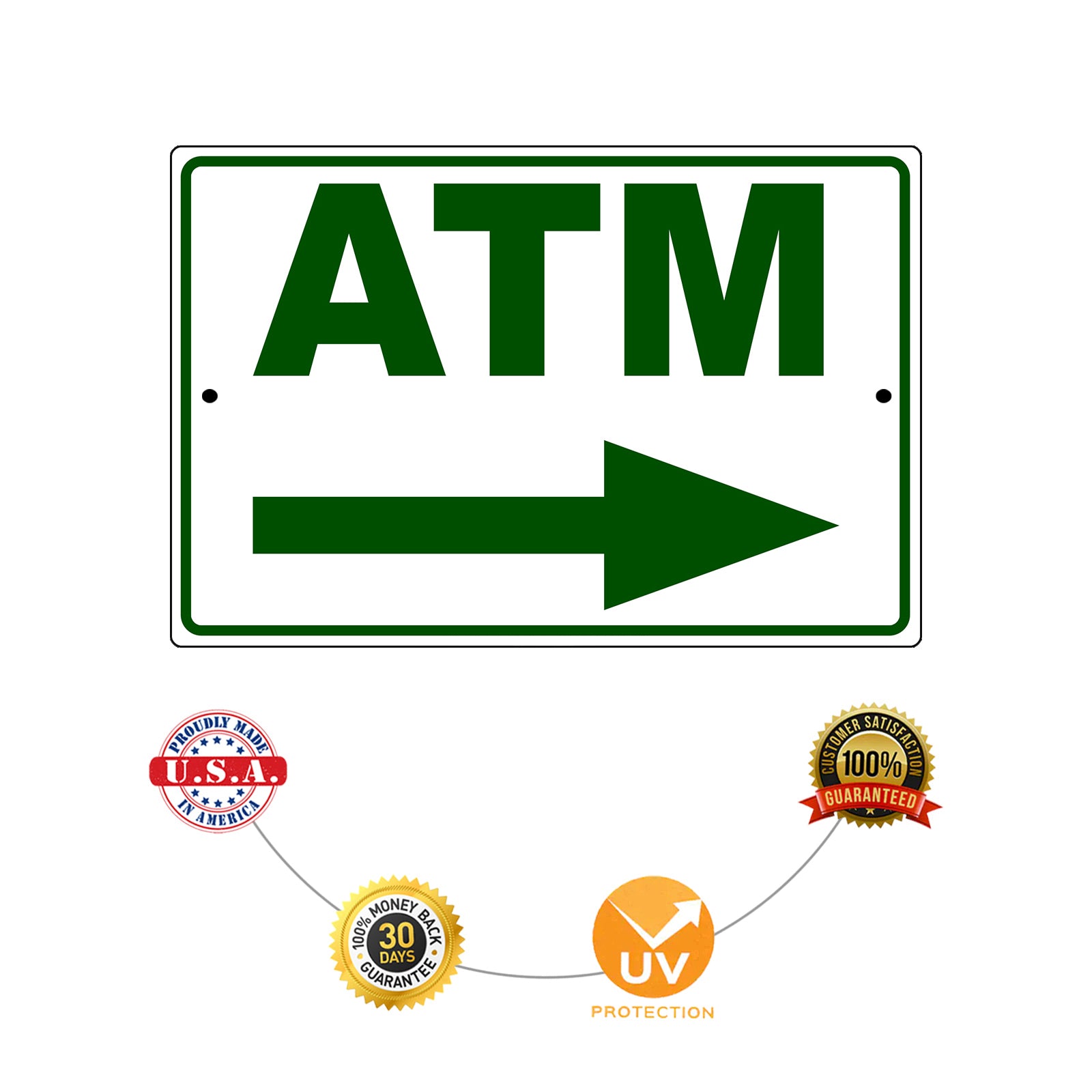 ATM Right Side Aluminum Metal Sign - Sign Fever