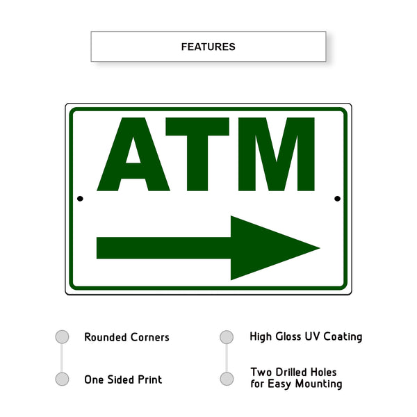ATM Right Side Aluminum Metal Sign - Sign Fever