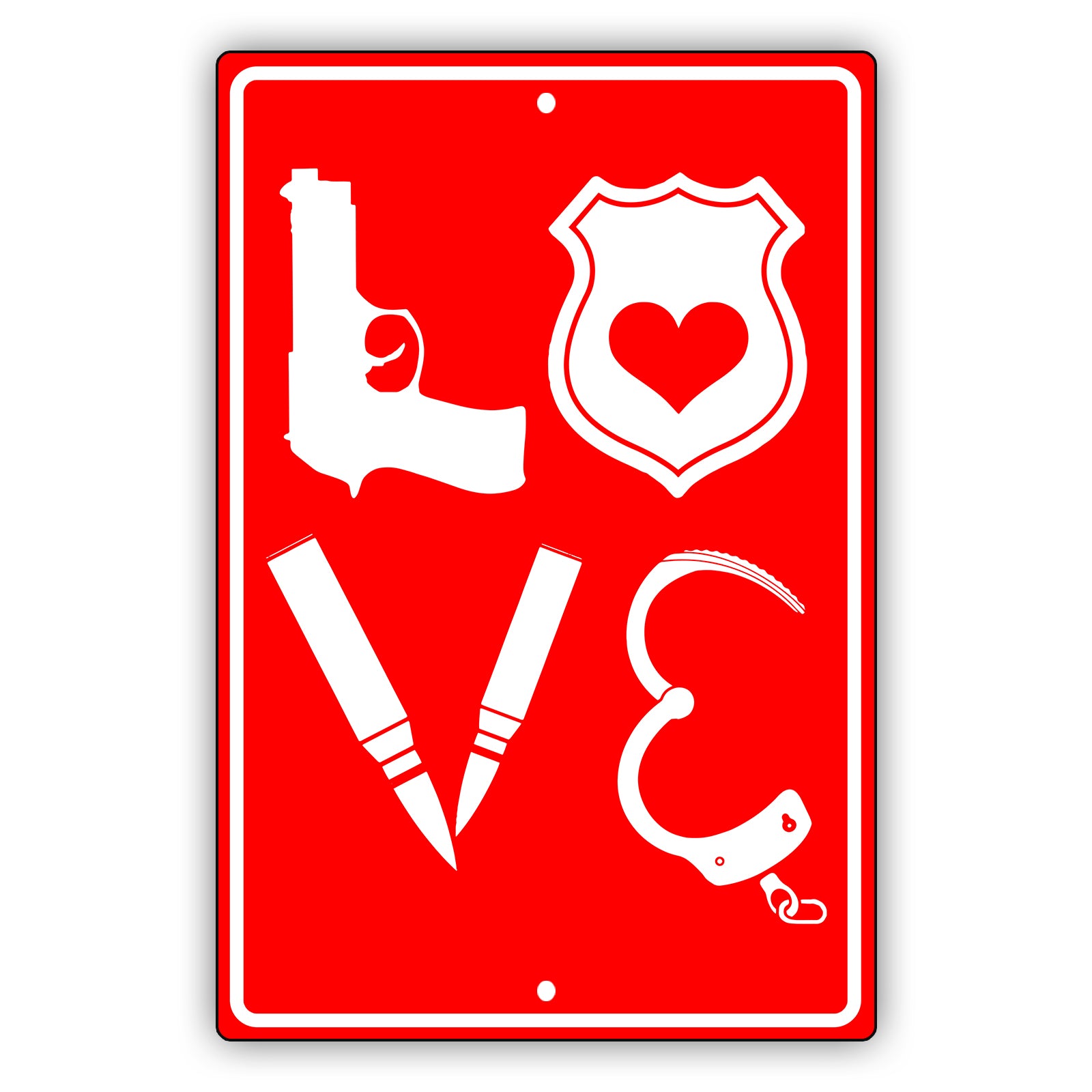 Policeman Vector Aluminum Metal Sign - Sign Fever