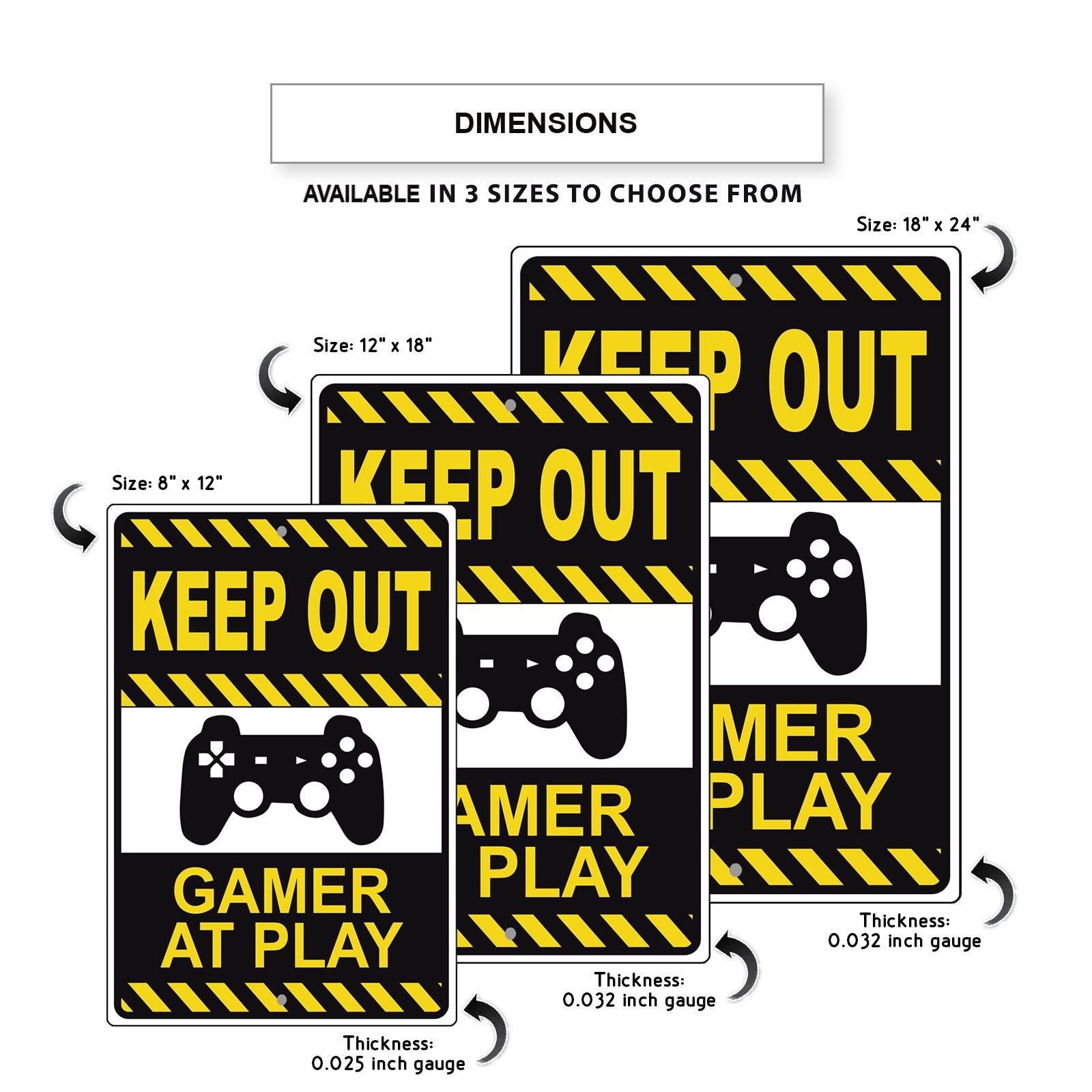 Keep Out Gamer At Play Aluminum Metal Sign - Sign Fever