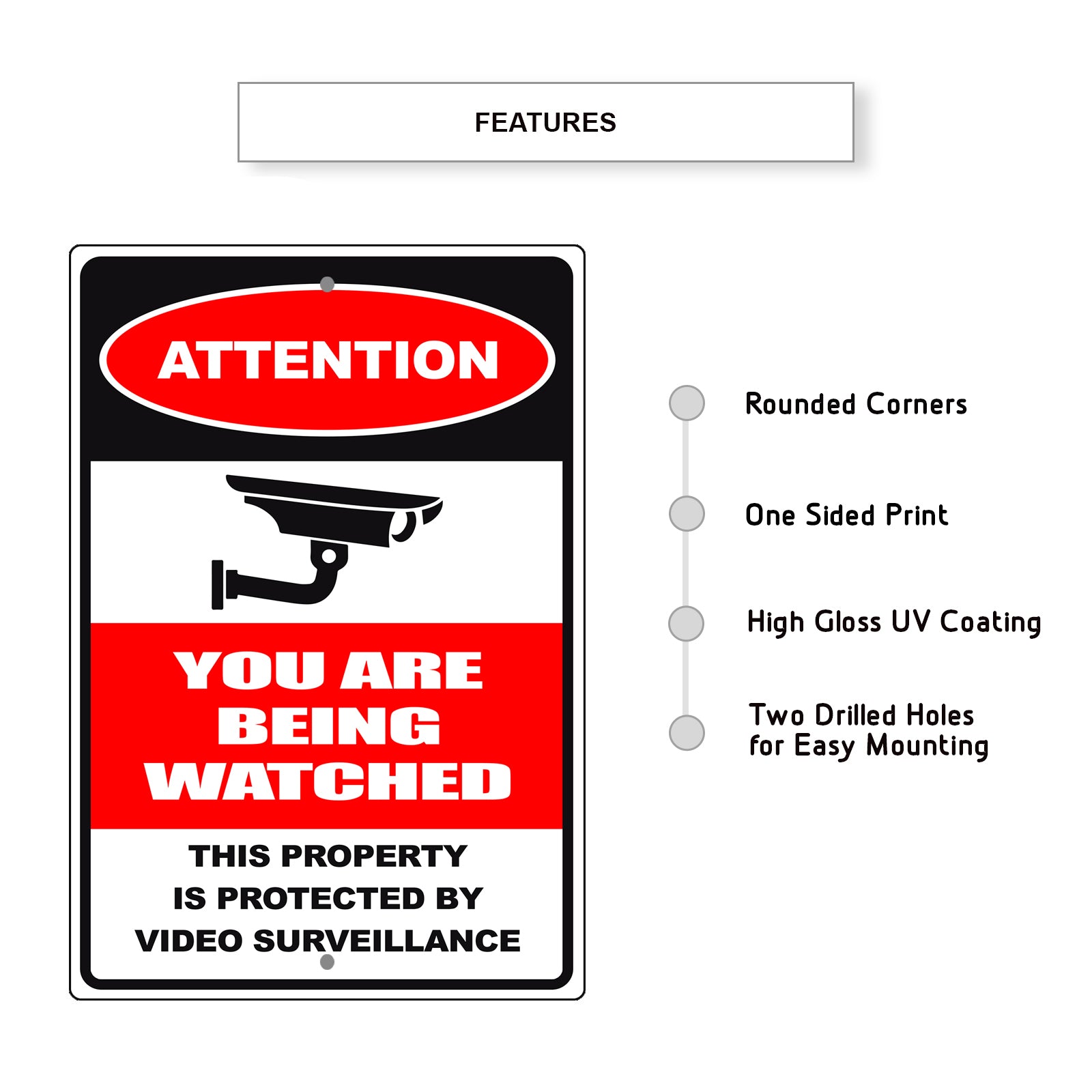 Attention Your Are Being Watched Aluminum Metal Sign - Sign Fever