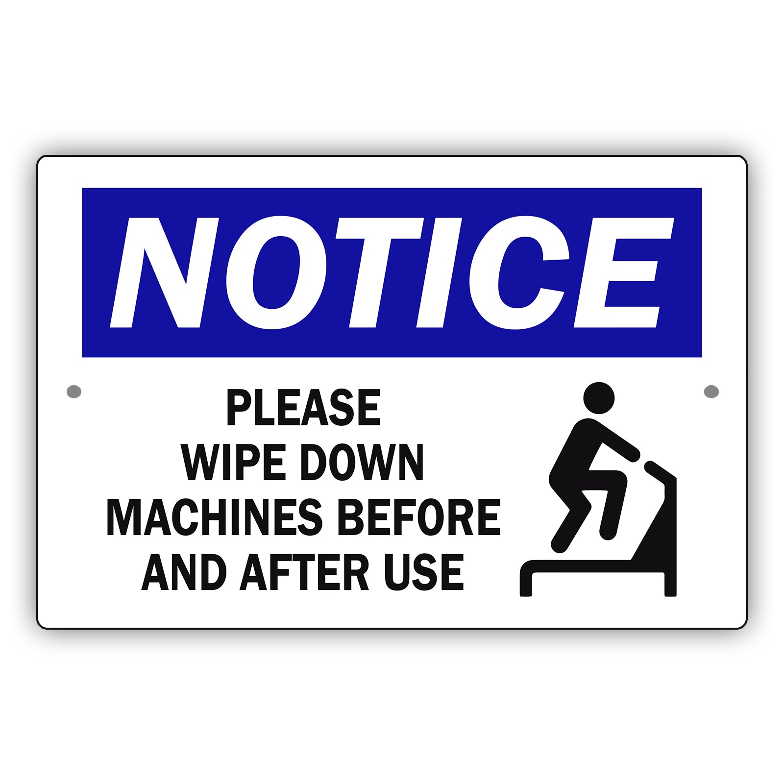 Notice Please Wipe Down The Machines Before And After Use Aluminum Met ...