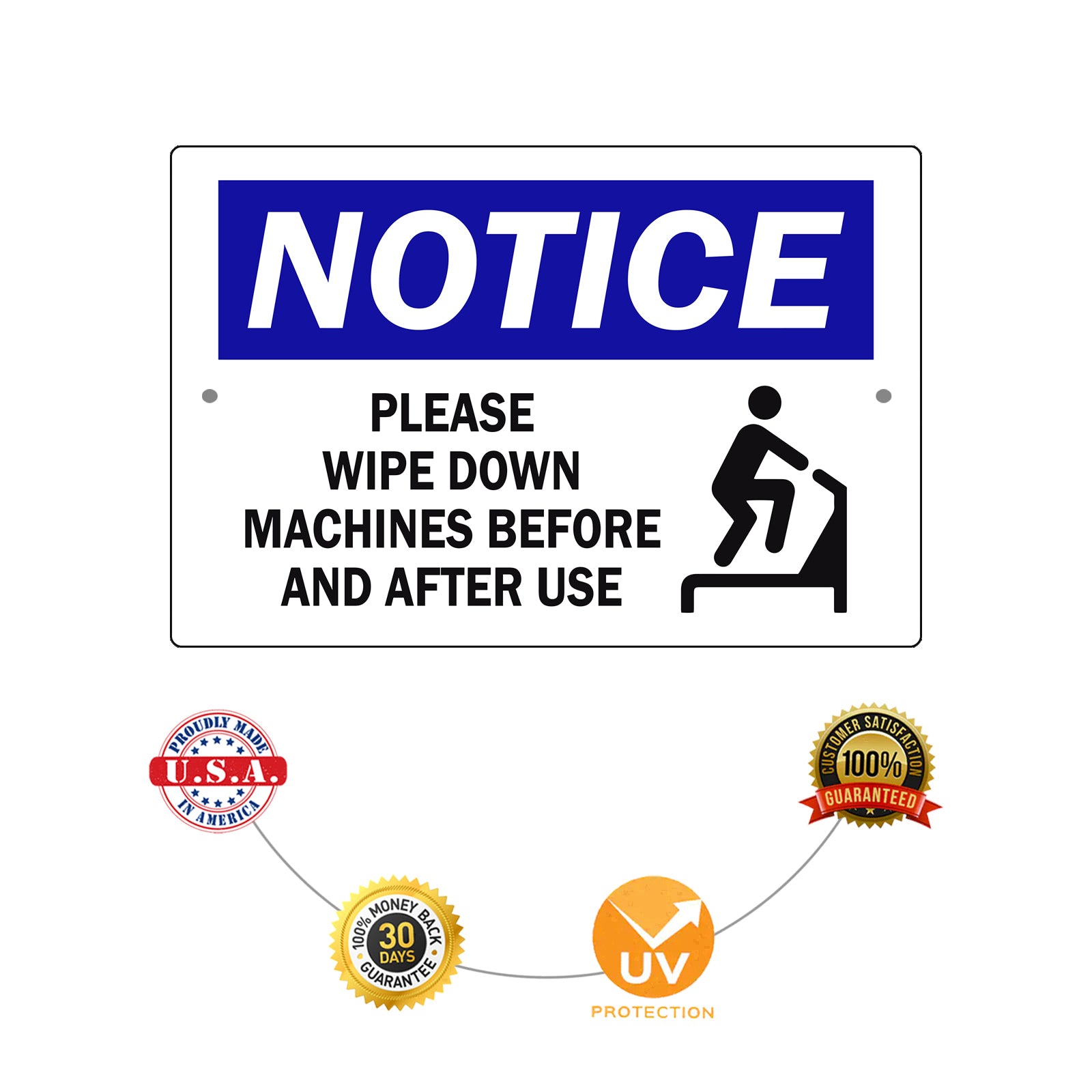 Notice Please Wipe Down The Machines Before And After Use Aluminum Met ...