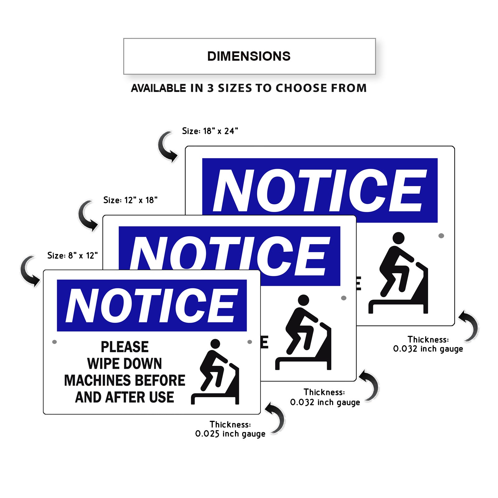 Notice Please Wipe Down The Machines Before And After Use Aluminum Met ...