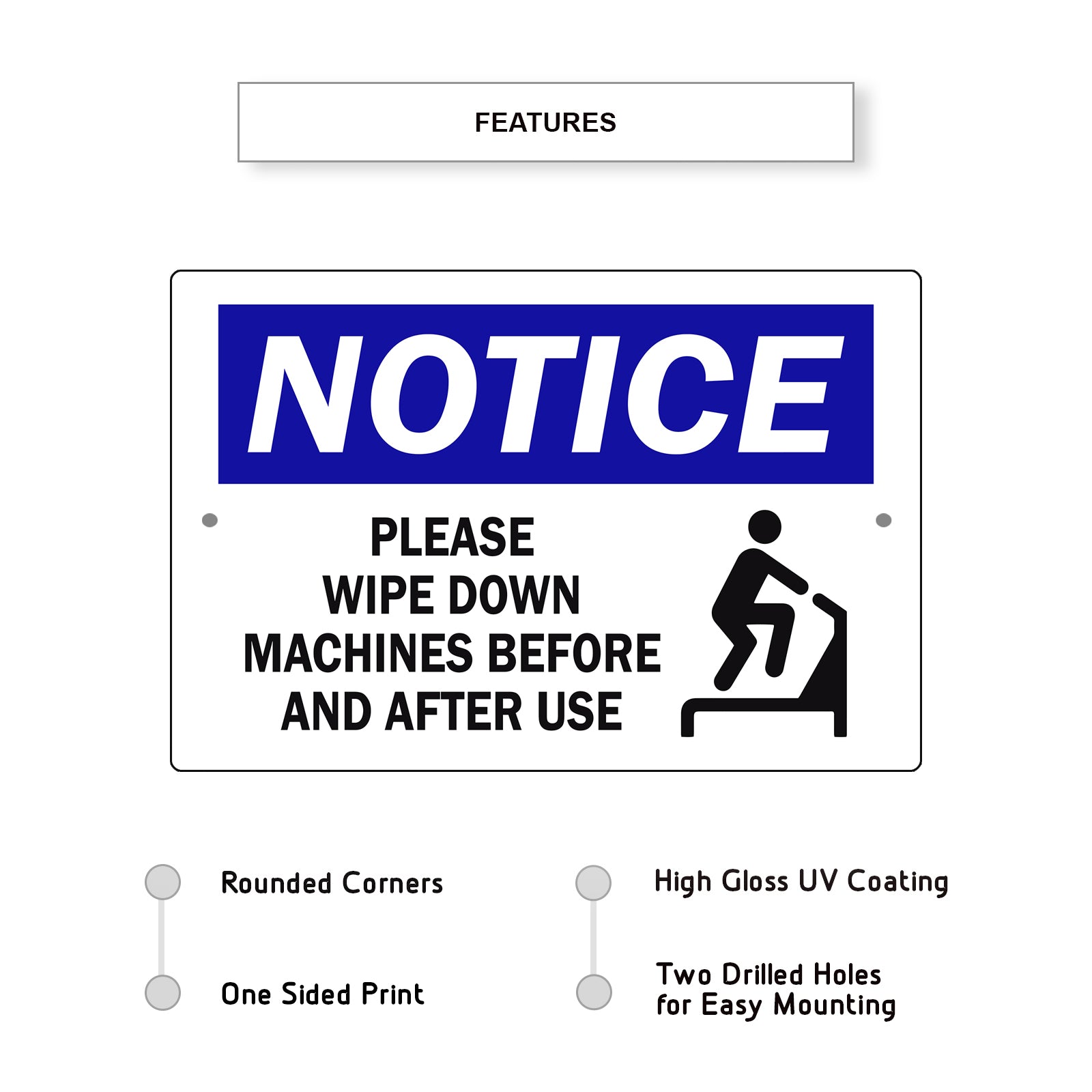 Notice Please Wipe Down The Machines Before And After Use Aluminum Met ...