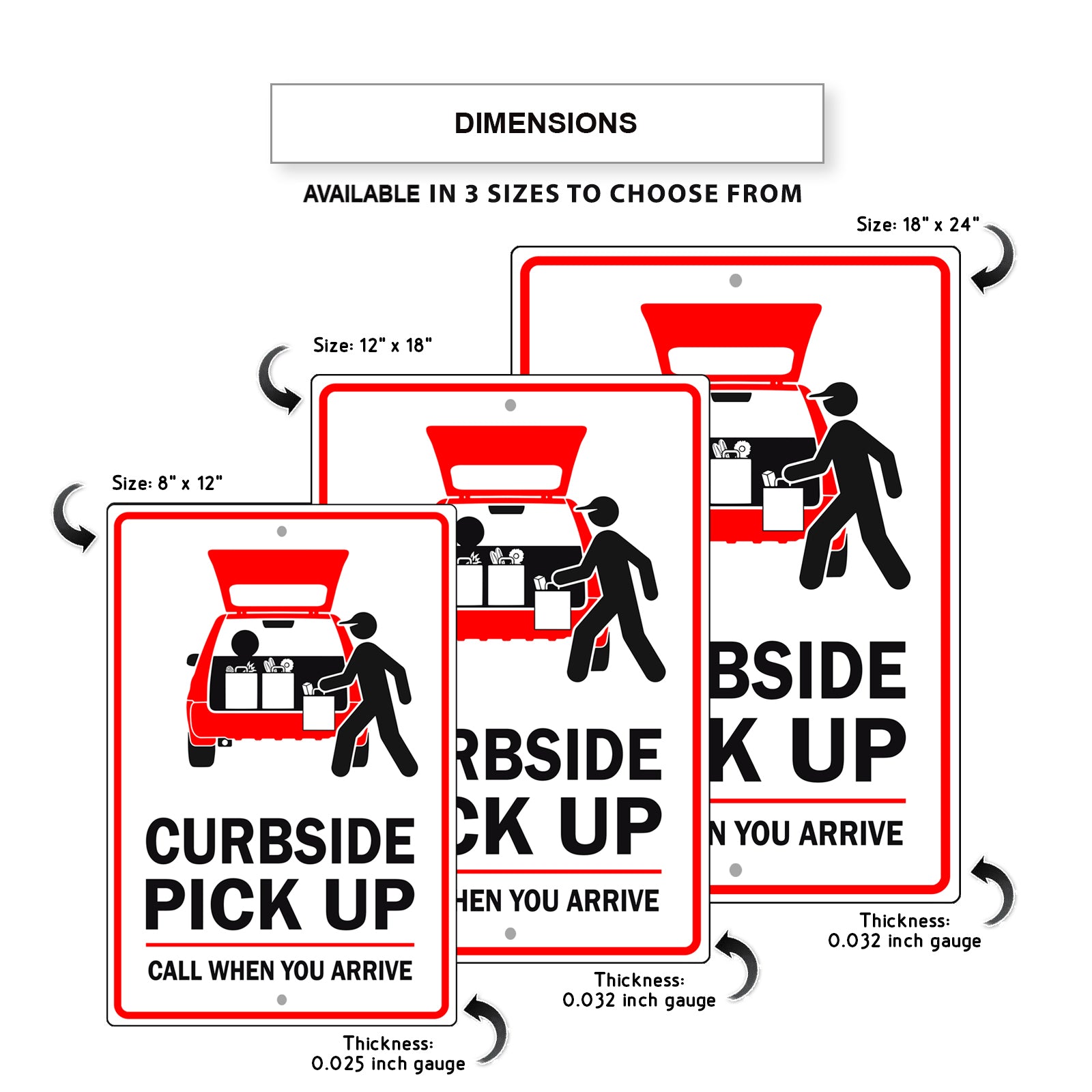 Curbside Pick Up Aluminum Metal Sign - Sign Fever
