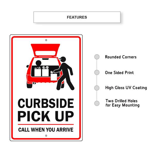 Curbside Pick Up Aluminum Metal Sign - Sign Fever