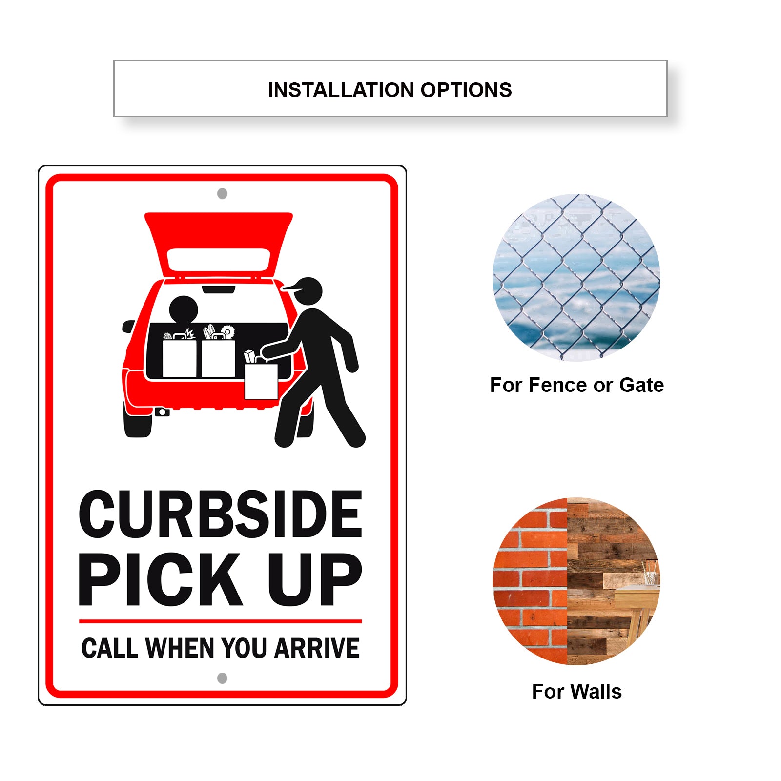 Curbside Pick Up Aluminum Metal Sign - Sign Fever