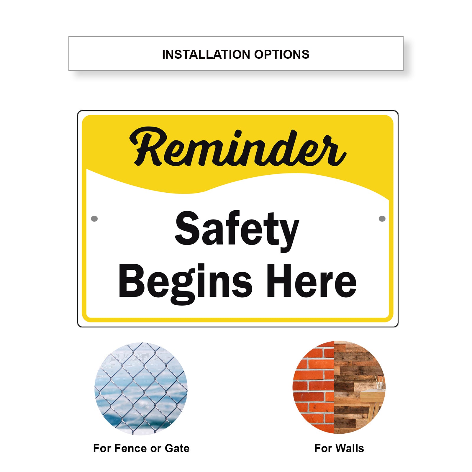 Reminder Safety Being Here Aluminum Metal Sign - Sign Fever