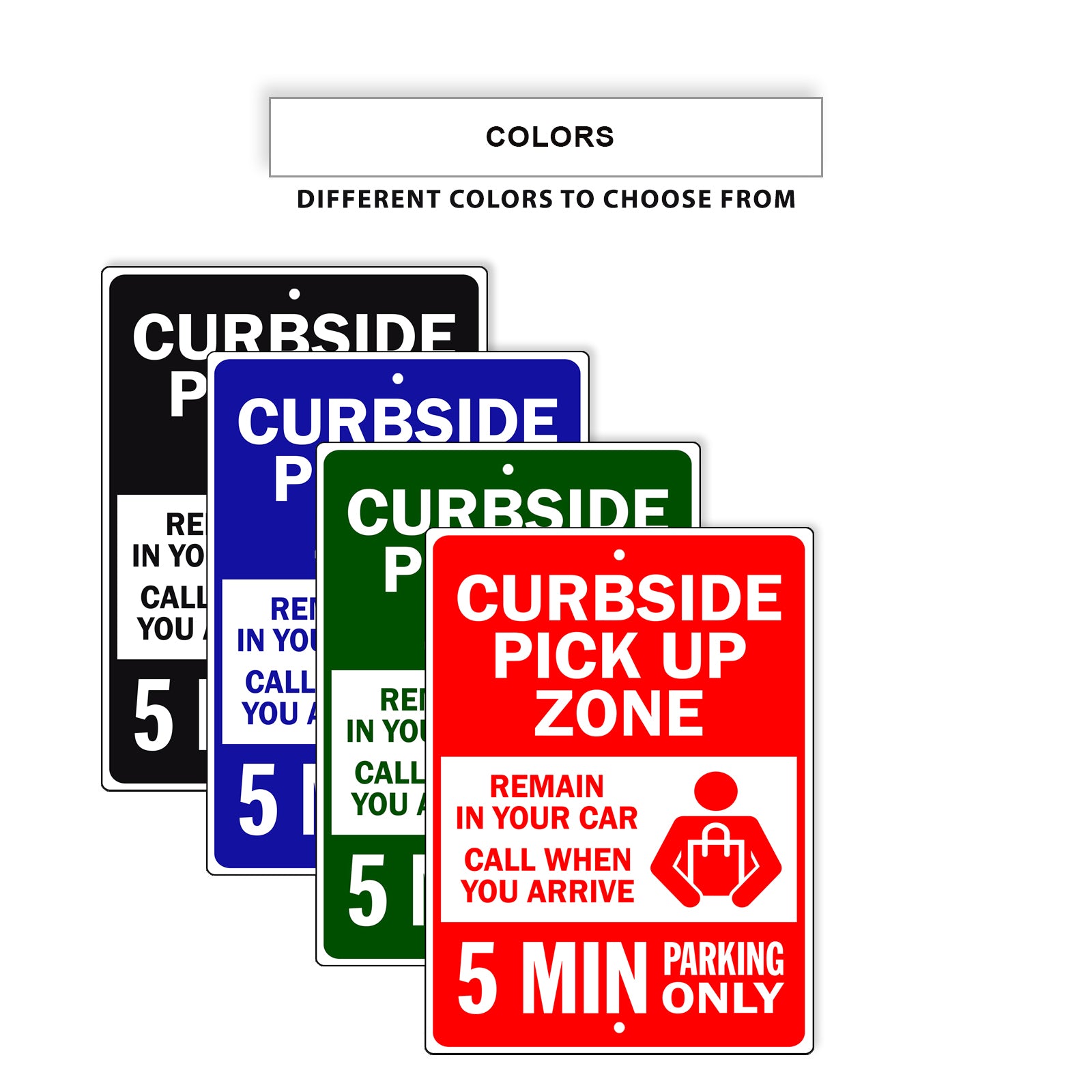 Curbside Pick Up Zone Aluminum Metal Sign - Sign Fever