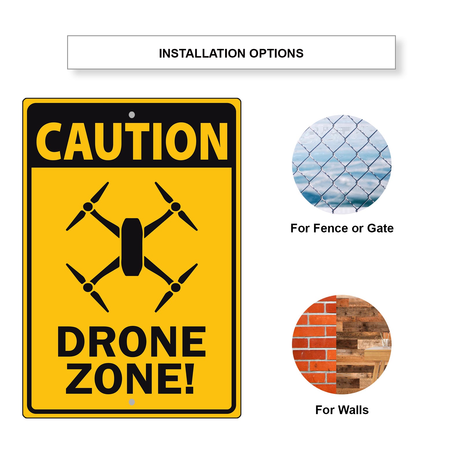 Caution Drone Zone Aluminum Metal Sign - Sign Fever