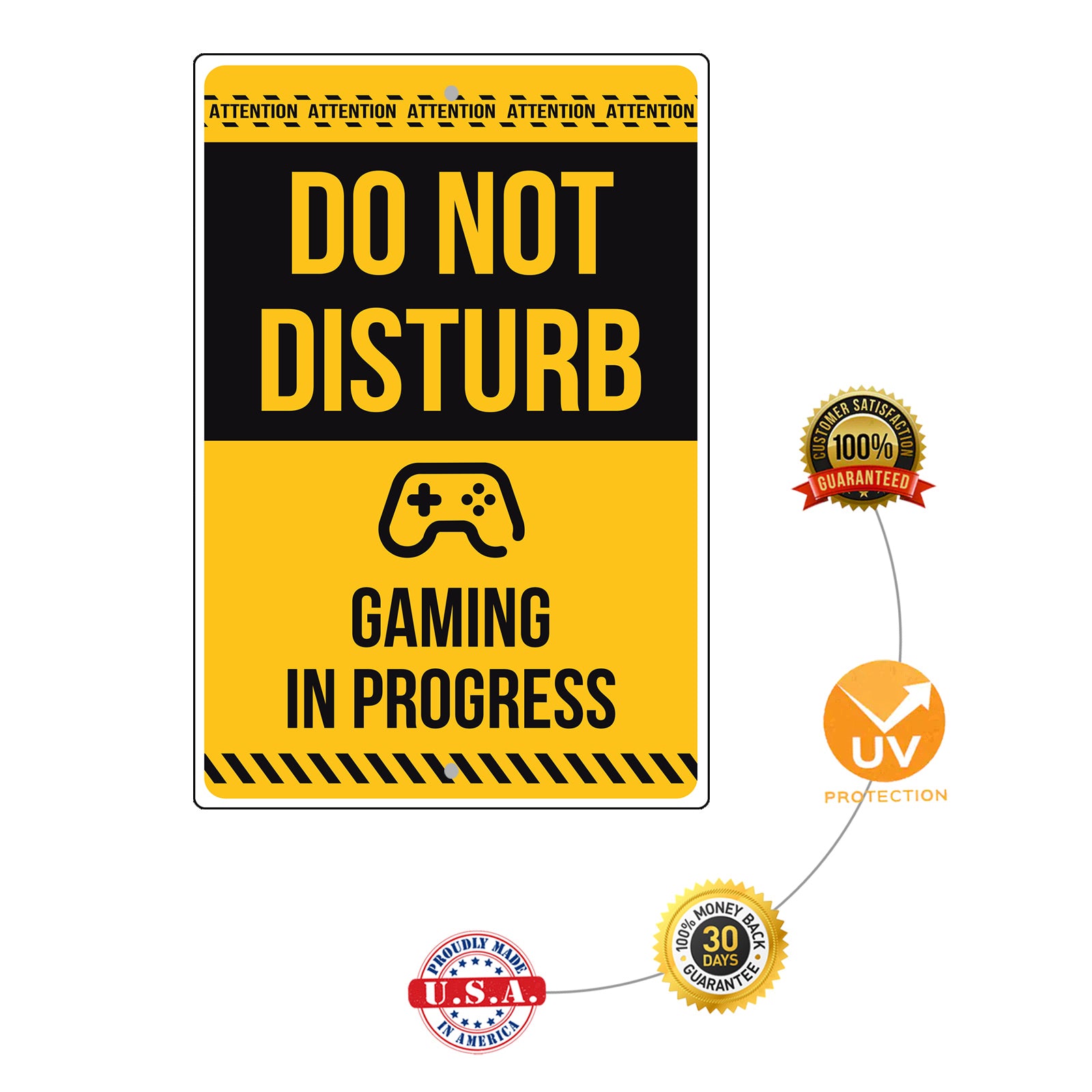 Do Not Disturb Gaming In Process Aluminum Metal Sign - Sign Fever