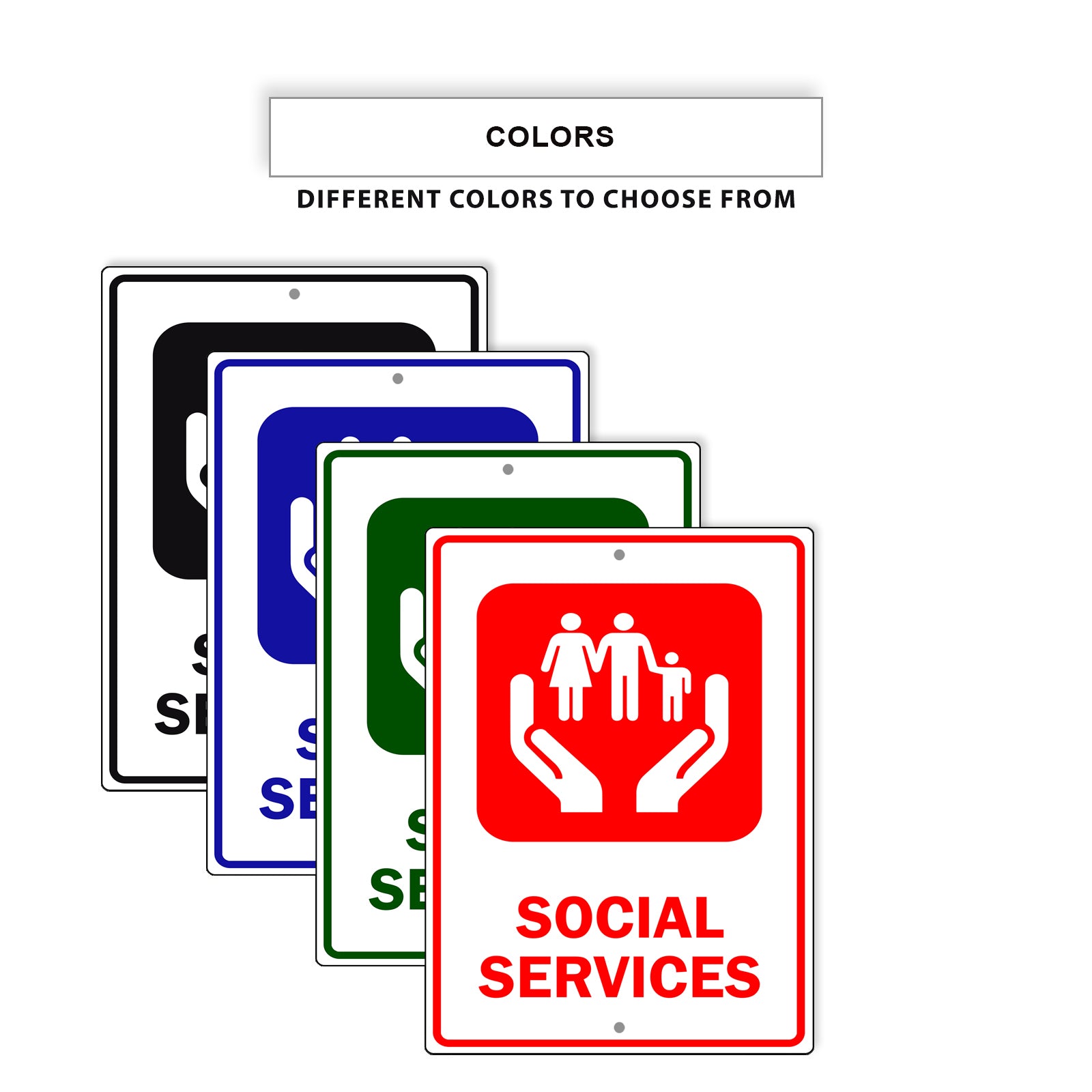 Social Service Aluminum Metal Plate Sign – Sign Fever