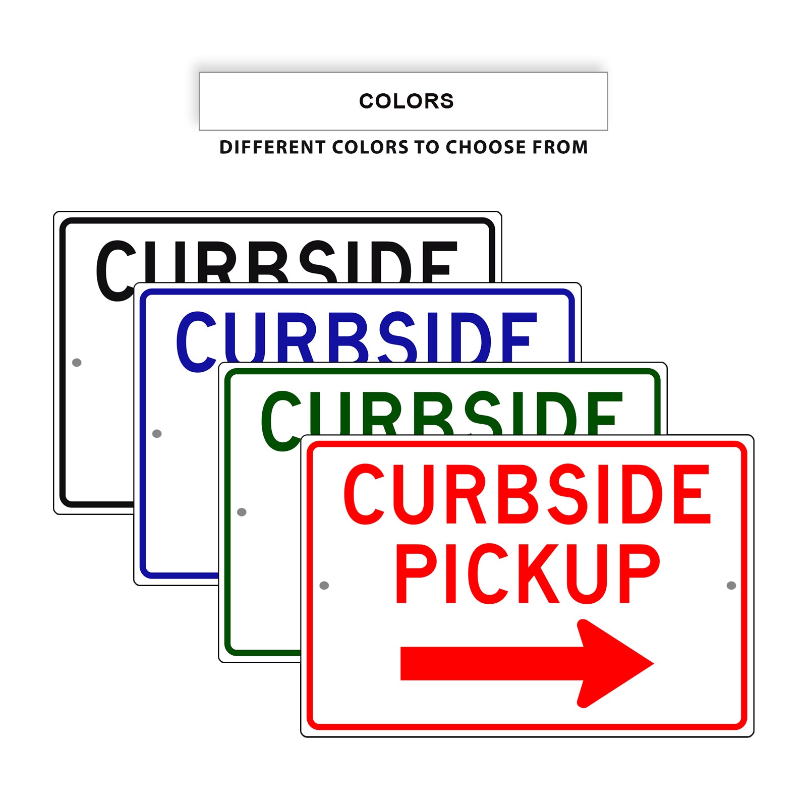 Curbside Pick Up Right Arrow Aluminum Metal Plate Sign - Sign Fever