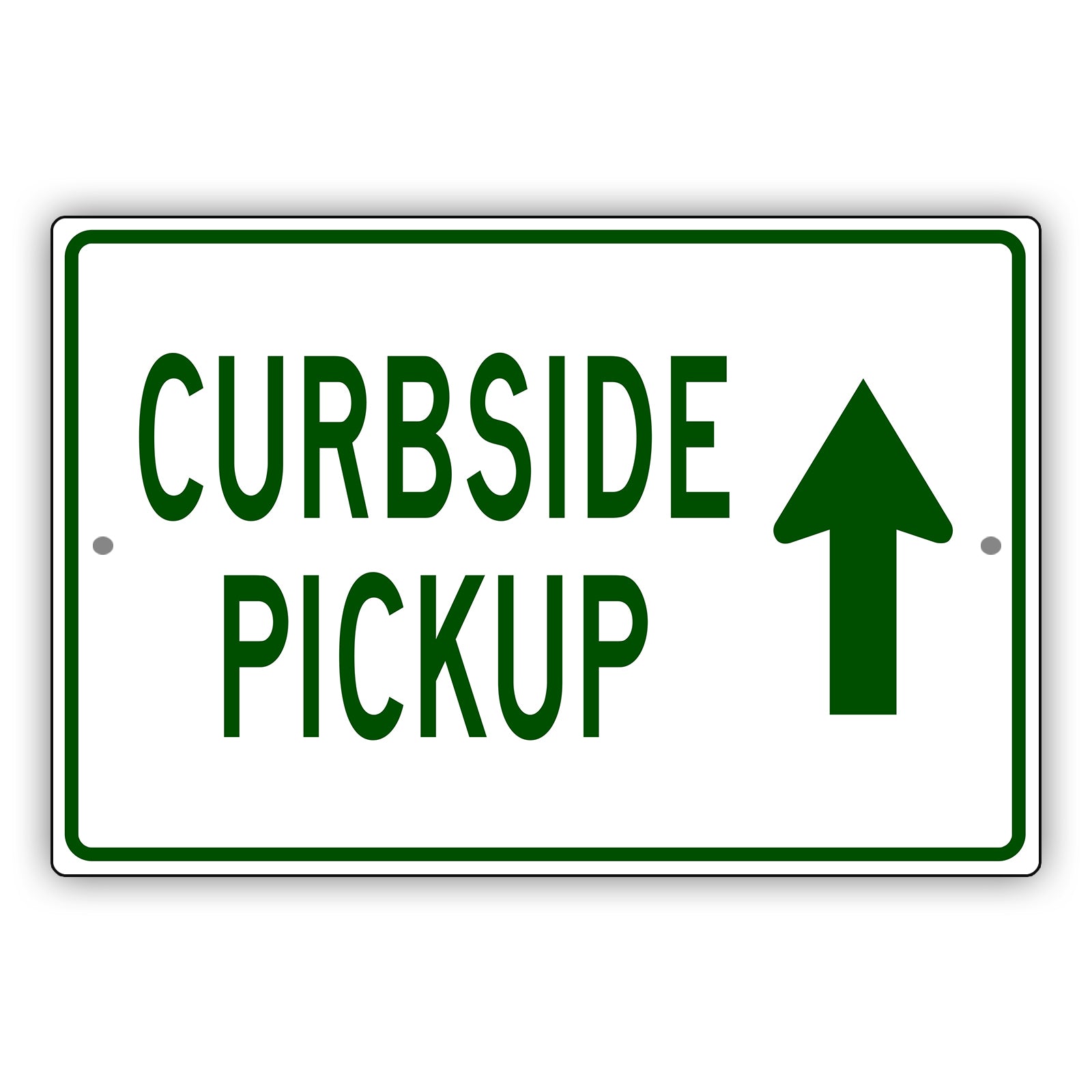 Curbside Pickup Up Arrow Aluminum Metal Plate Sign - Sign Fever
