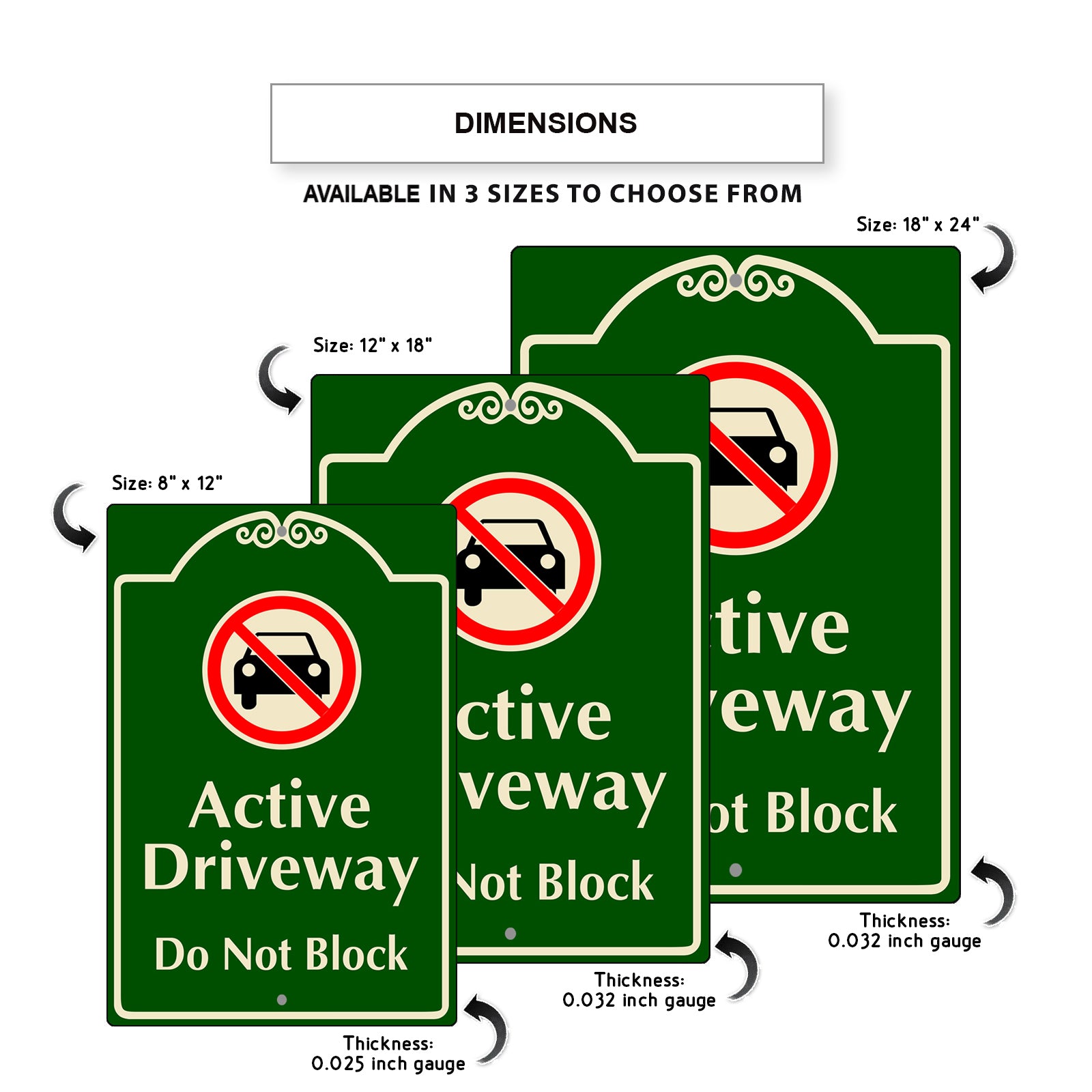 Active Driveway Do Not Block Aluminum Metal Sign – Sign Fever