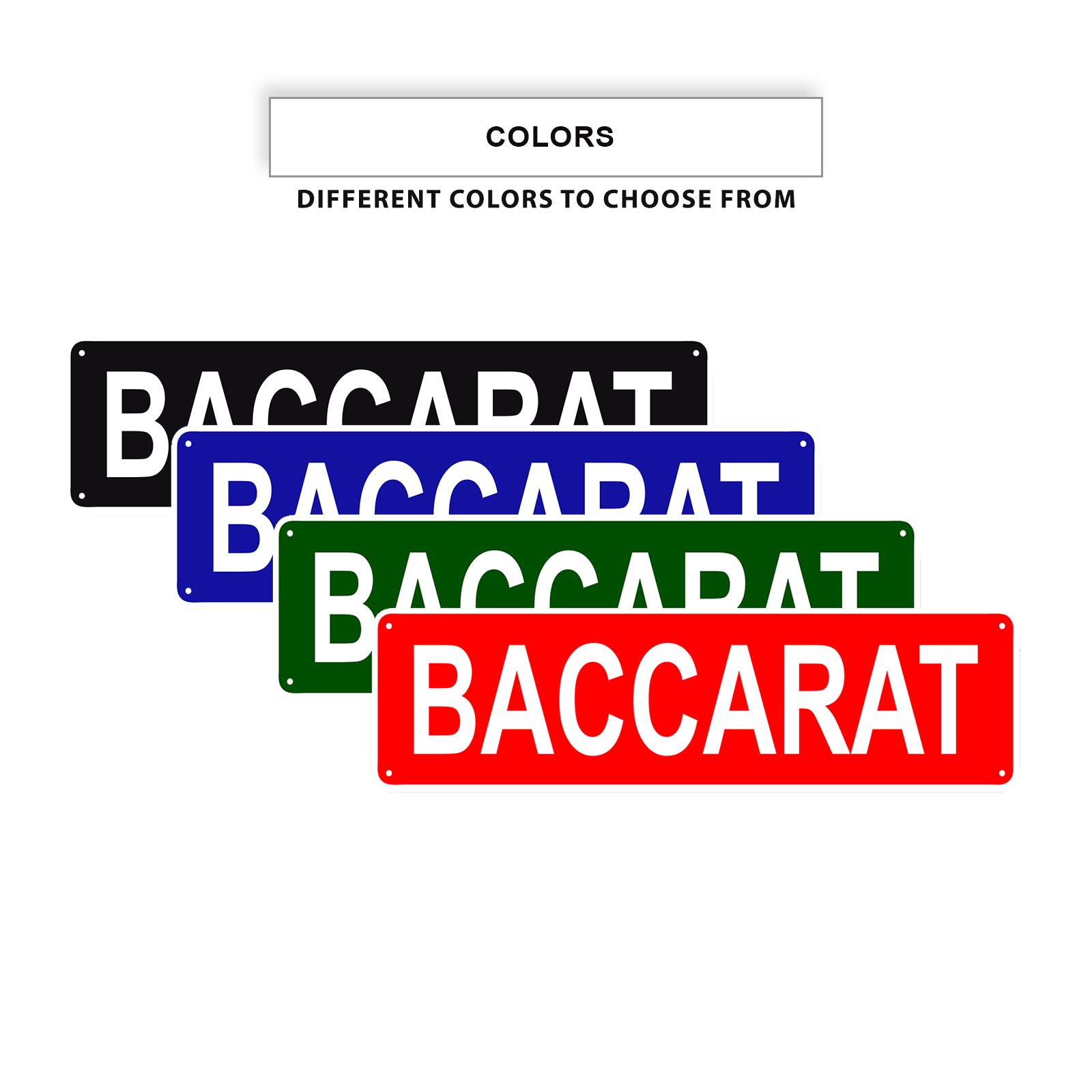 Baccarat Aluminum Street Sign – Sign Fever