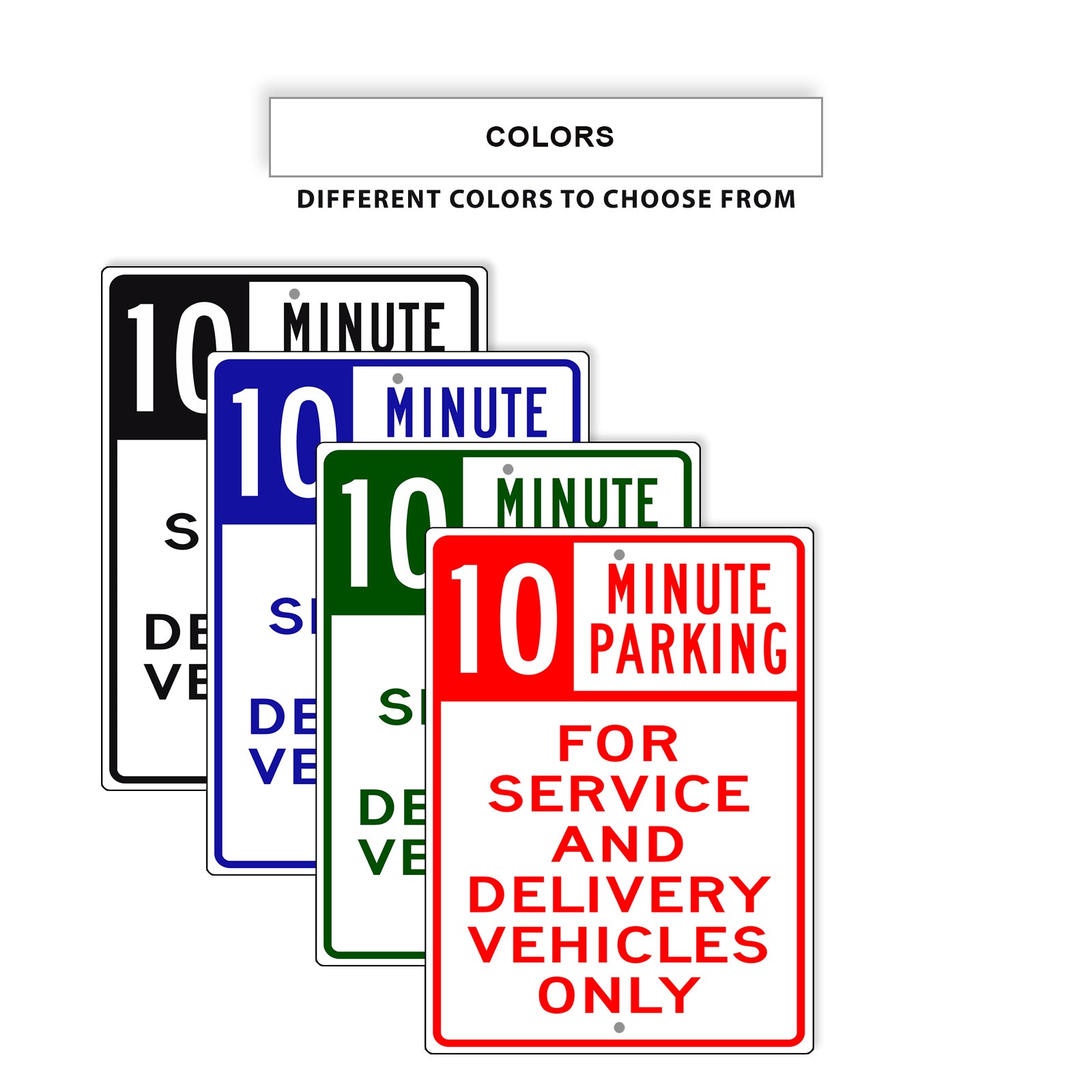 10 Minute Parking For Service And Delivery Vehicles Only Aluminum Meta ...
