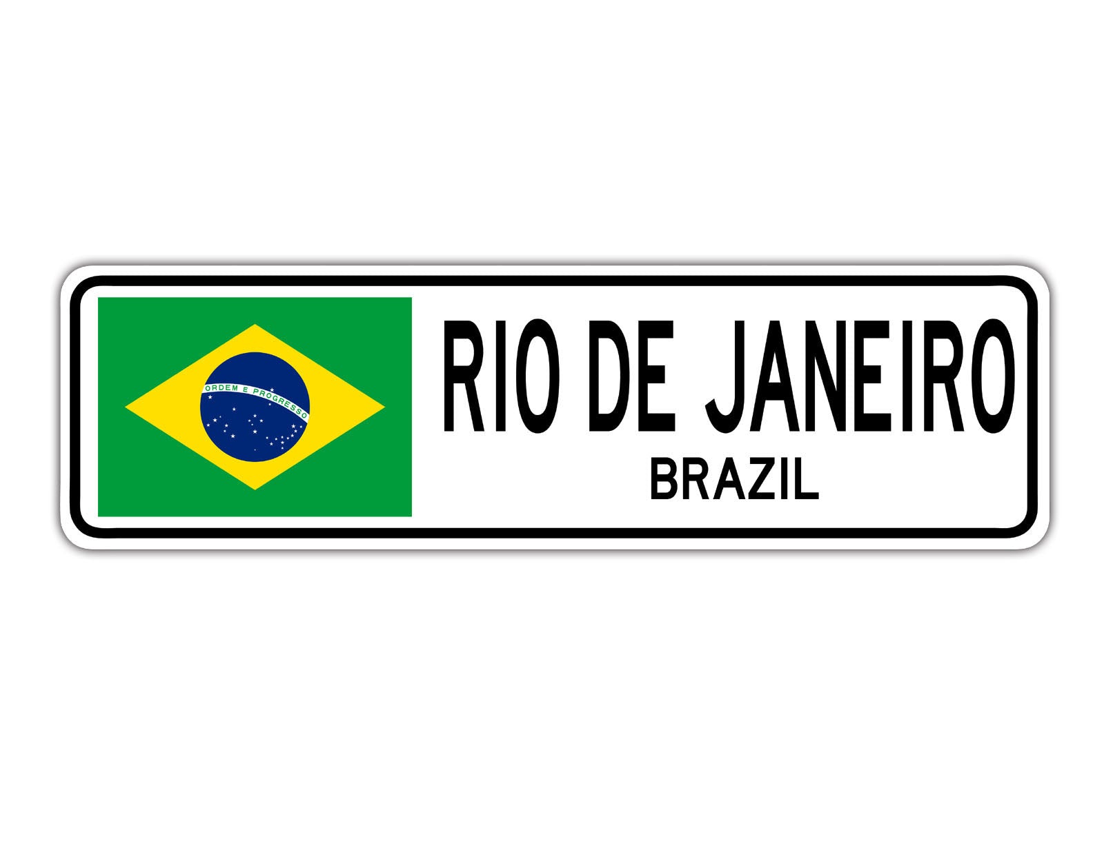 Rio de Janeiro Brazil Country City Flag Aluminum Sign – Sign Fever