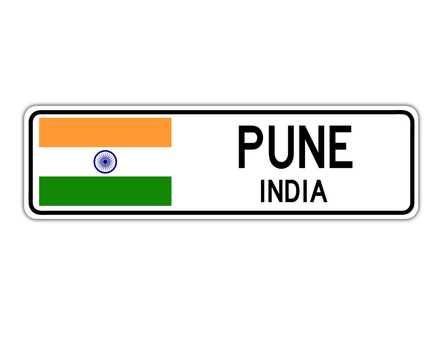 Pune India Country City Flag Aluminum Sign – Sign Fever
