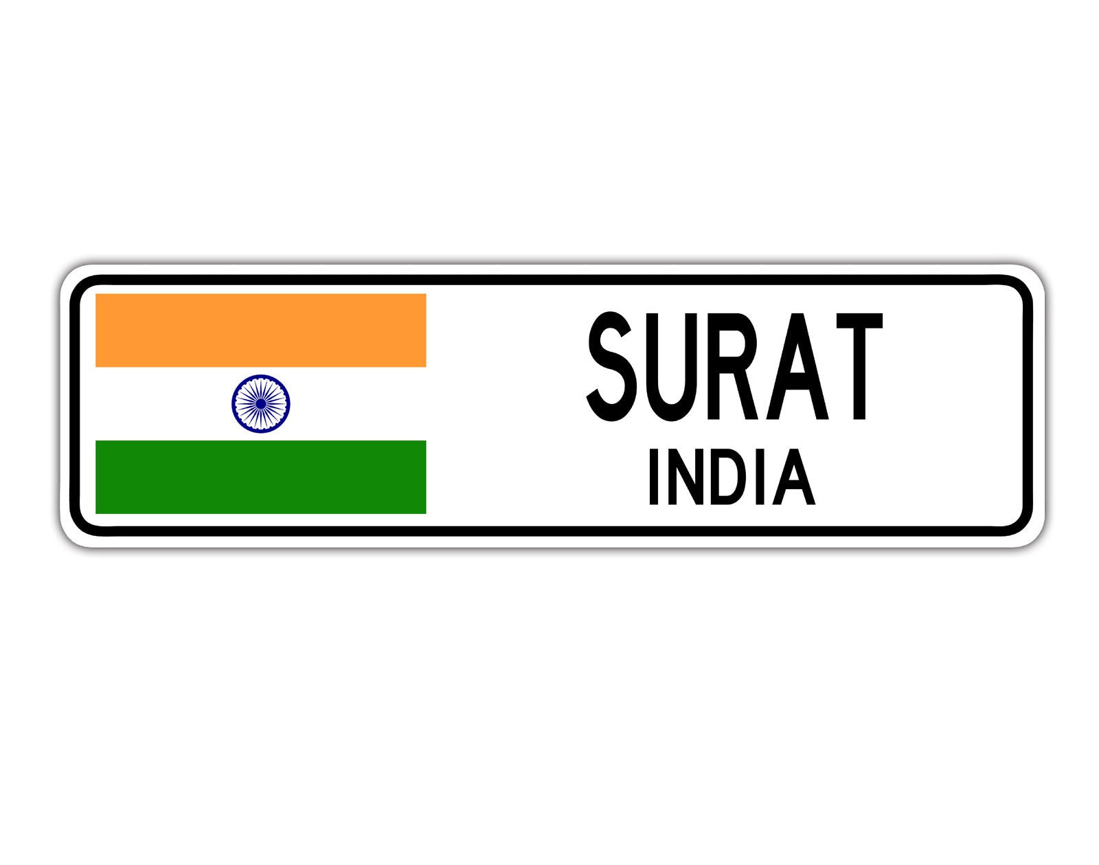 Surat India Country City Flag Aluminum Sign - Sign Fever