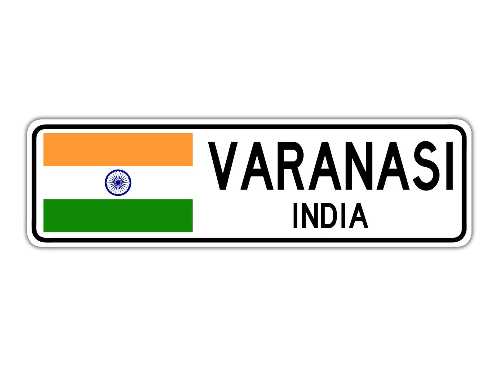 Varanasi India Country City Flag Aluminum Sign – Sign Fever