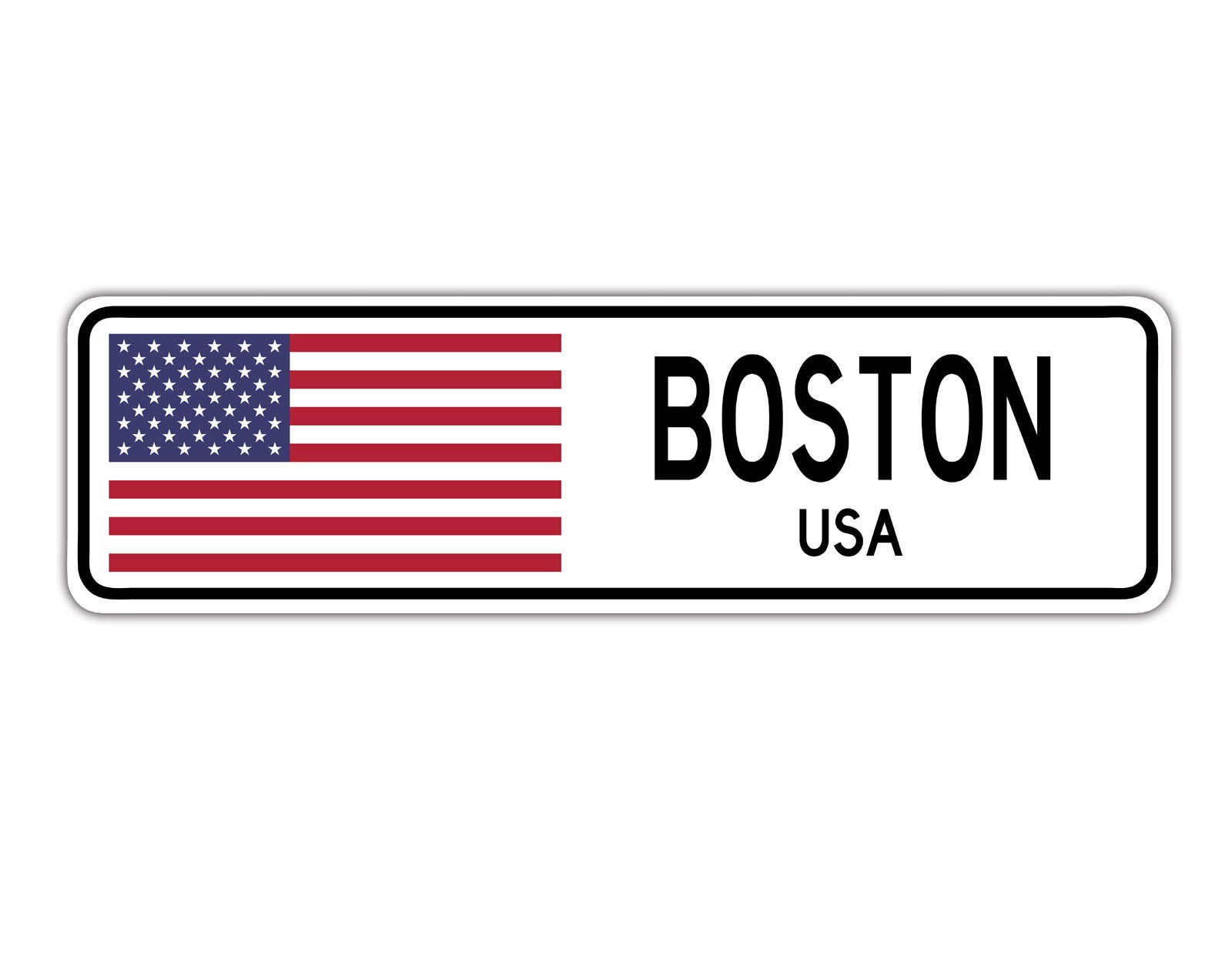 Boston USA Country City American Flag Aluminum Sign – Sign Fever