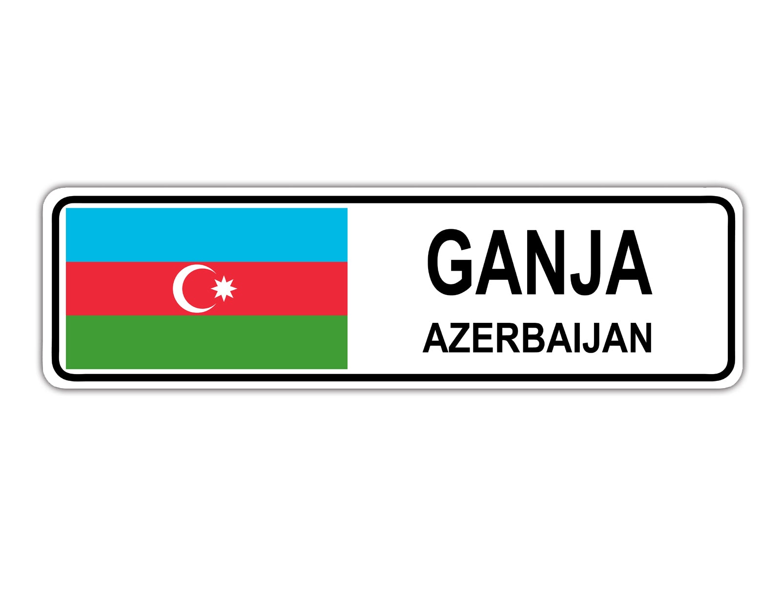 Ganja Azerbaijan Country City Flag Aluminum Sign – Sign Fever