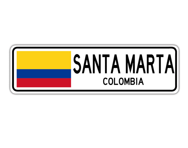 Santa Marta Colombia Country City Flag Aluminum Sign - Sign Fever