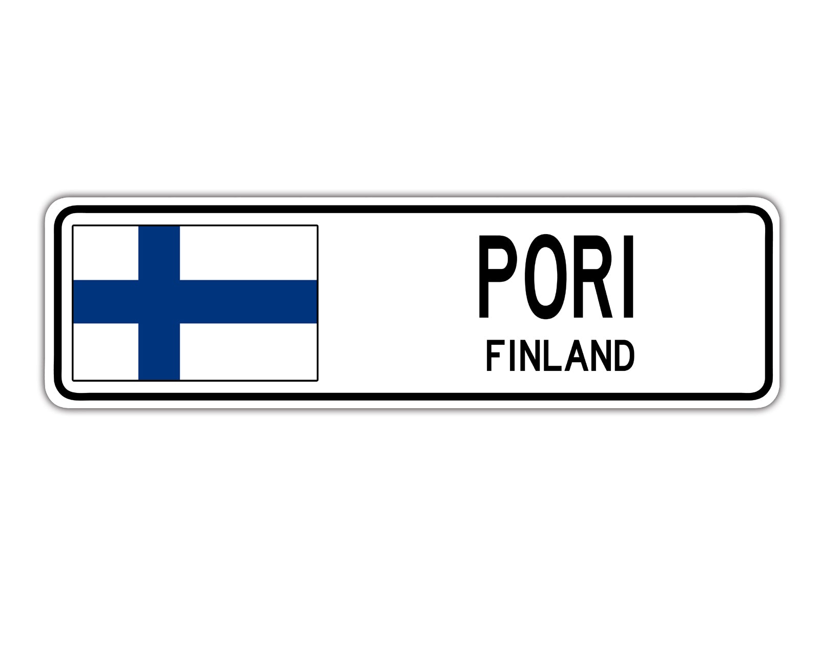Pori Finland Country City Flag Aluminum Sign – Sign Fever